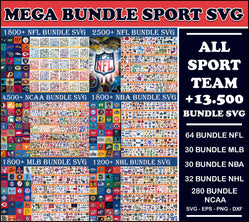 13.500+ Mega bundle sport svg, NFL svg, NHL svg, MBL svg, bundle nca s ...