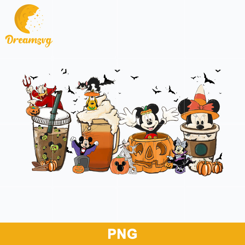 Mickey Mouse Latte Coffee Png, Mickey Fall coffee Png Digital File.