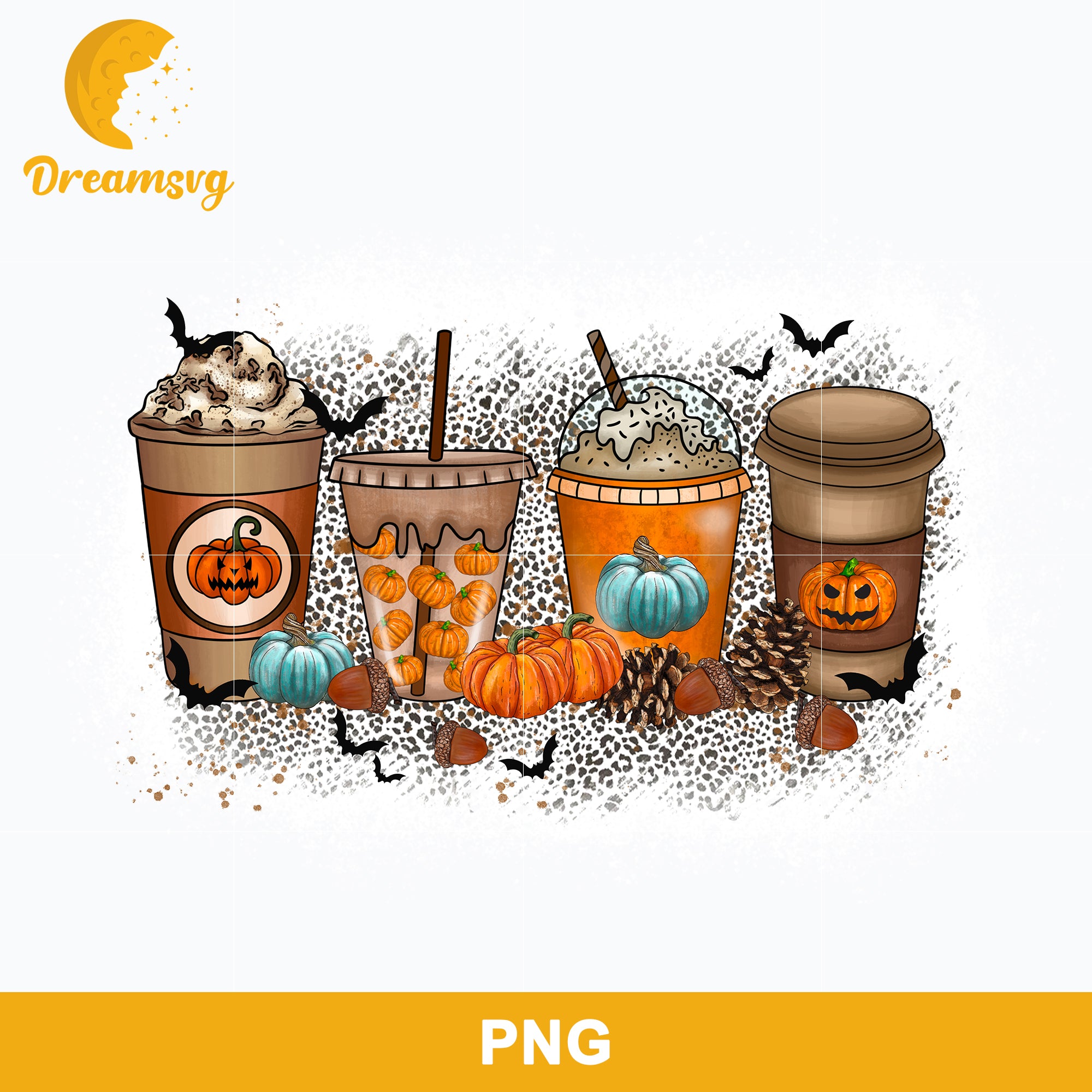 Fall Coffee Halloween Png, Pumpkin Spice Latte Png, Halloween Coffee P ...