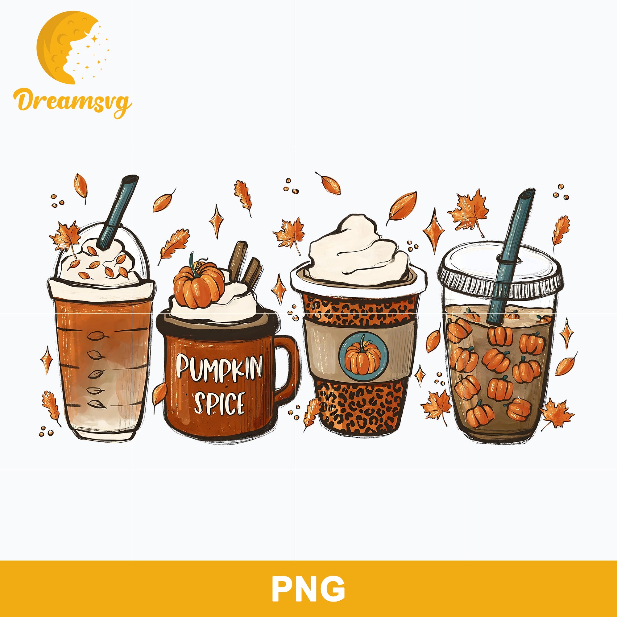 Pumpkin Spice Coffee Halloween Png, Fall Coffee Halloween Png Digital ...