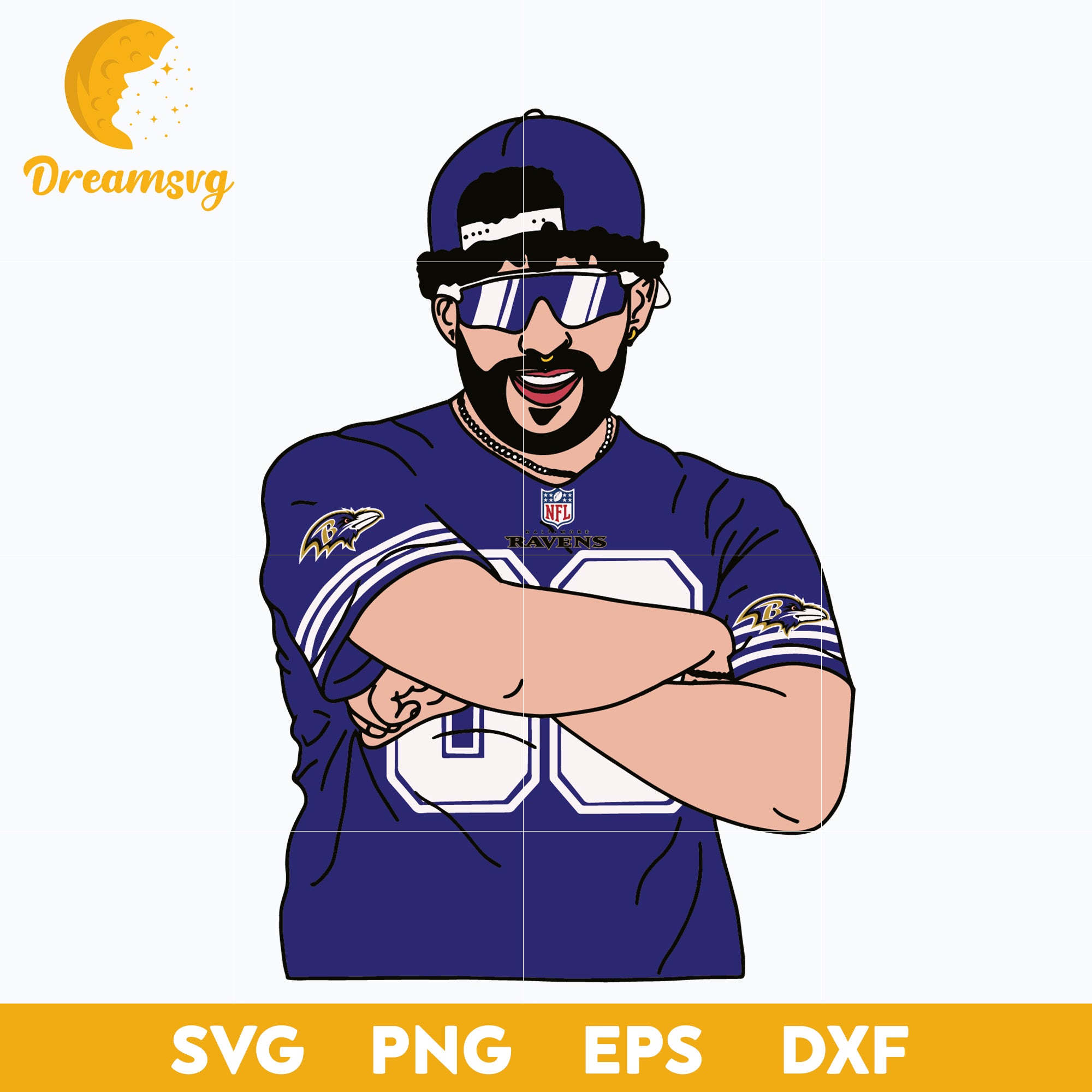 Baltimore Ravens Bad Bunny SVG, Baltimore Ravens NFL SVG, PNG DXF EPS ...