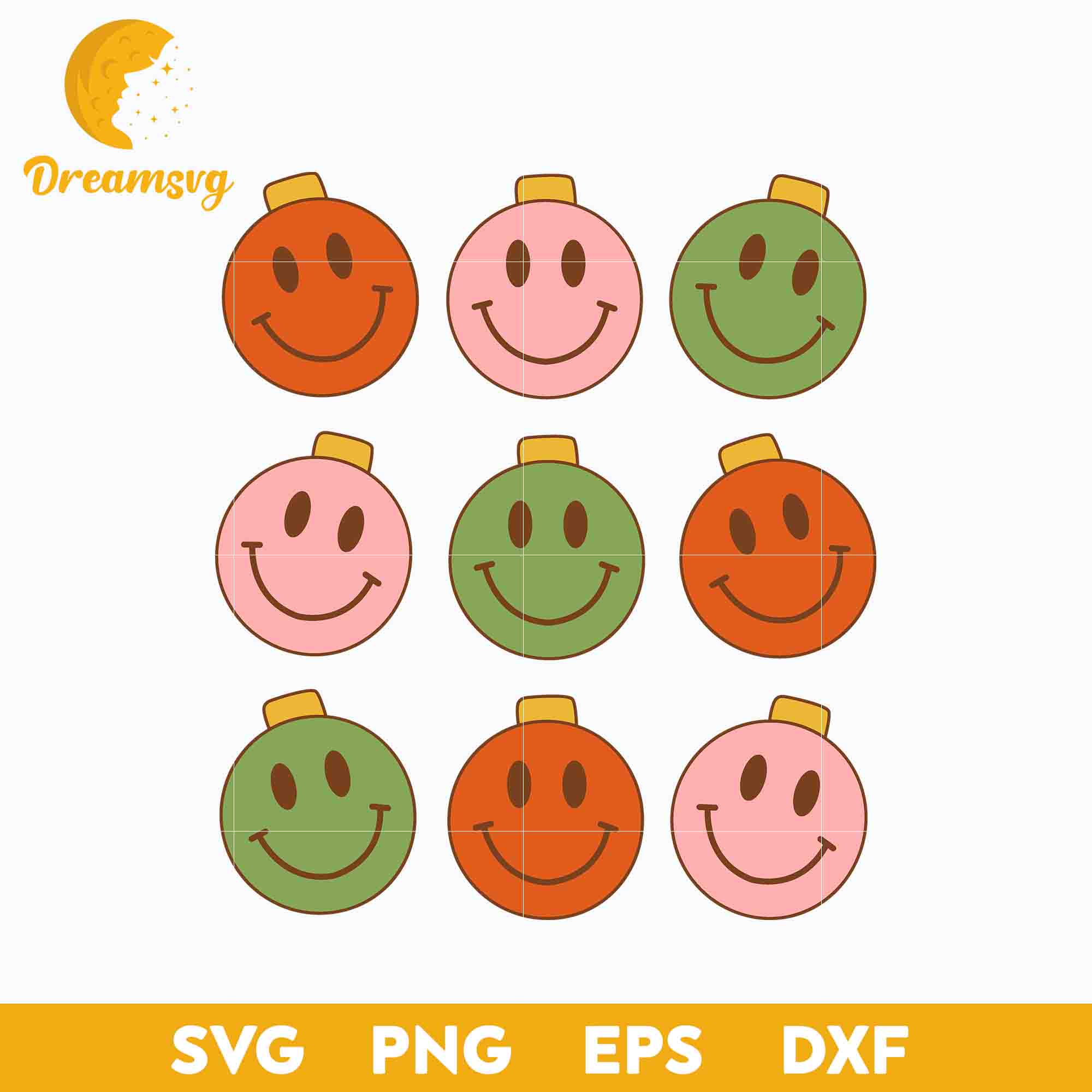 Face Smile Ornament Christmas SVG, Christmas SVG – DreamSVG Store