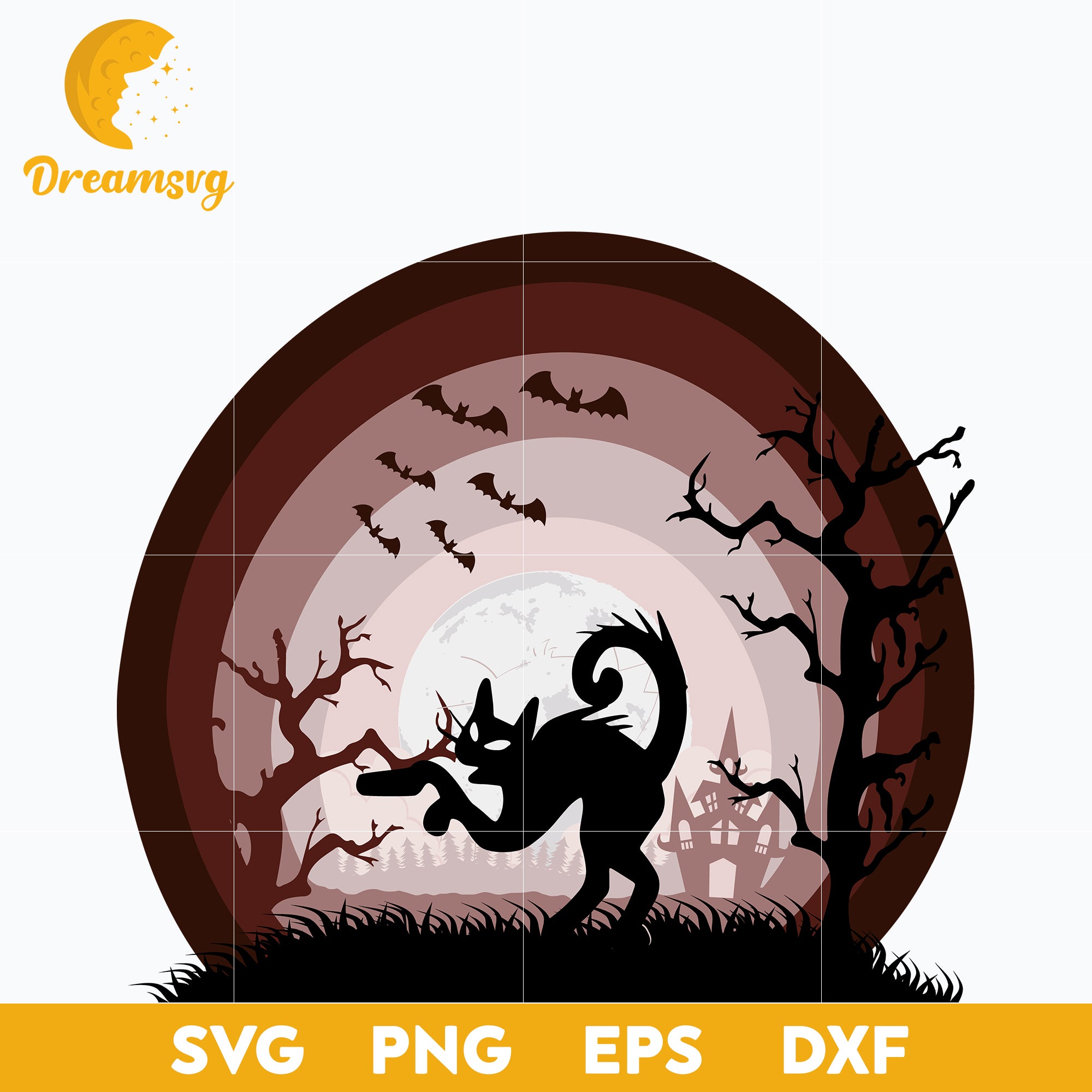 Halloween cat horror svg, Halloween svg, png, dxf, eps digital file ...