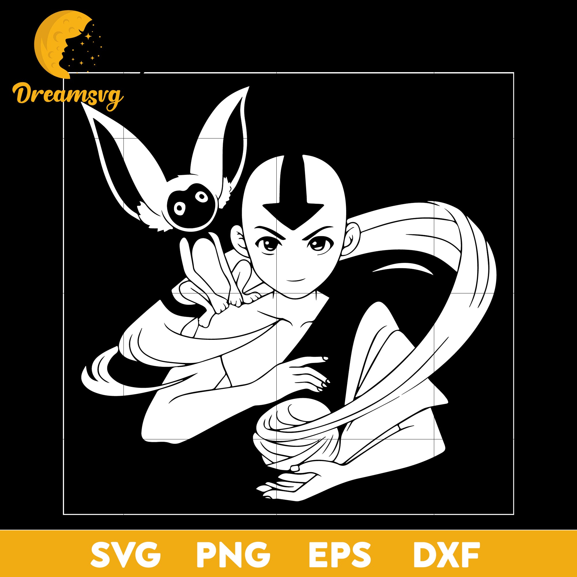 Aang and Momo svg, svg file for cricut ,Anime svg, png, eps, dxf digit ...
