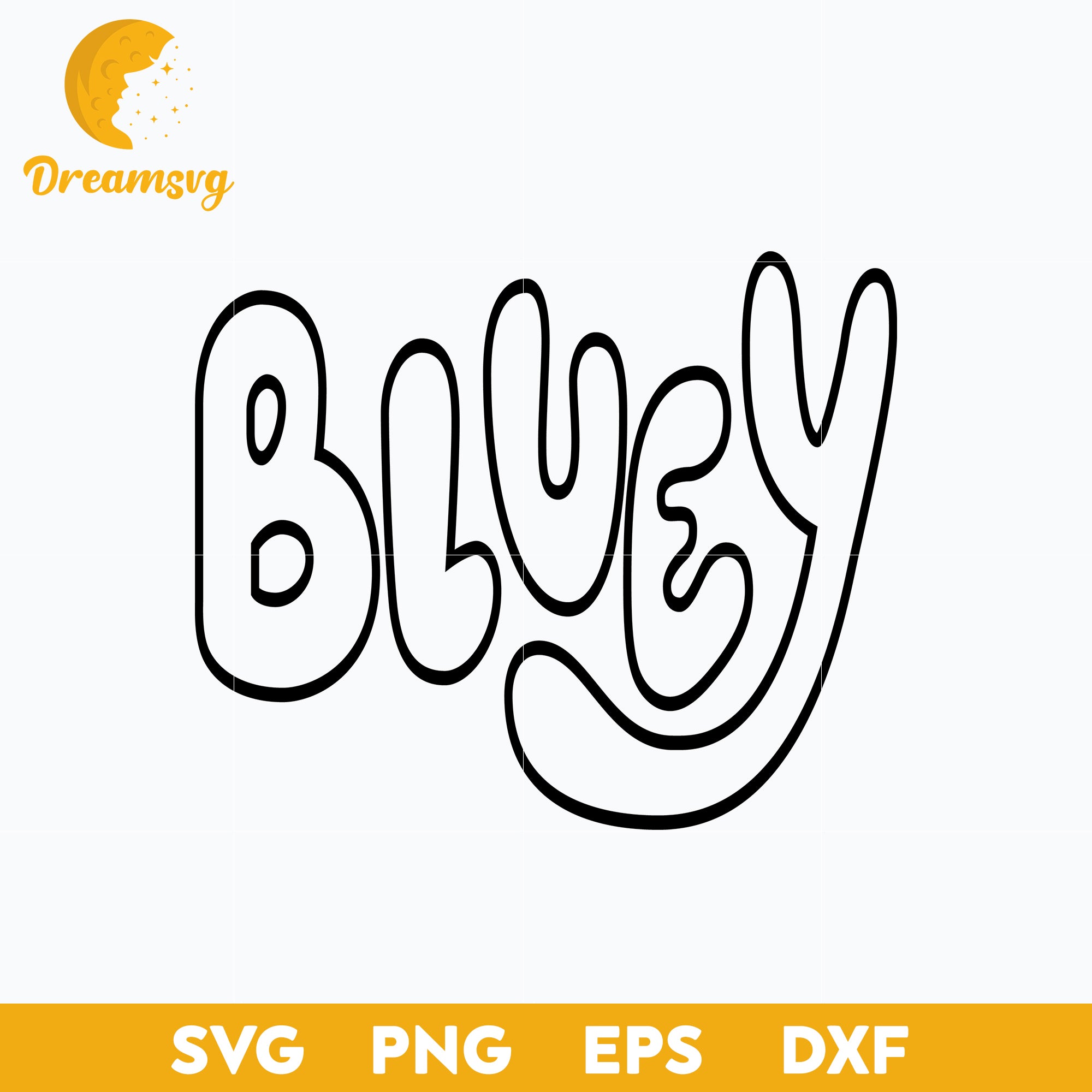 Bluey logo outline Svg, Bluey Vector, Bluey Alphabeth, Bluey Cutfile ...