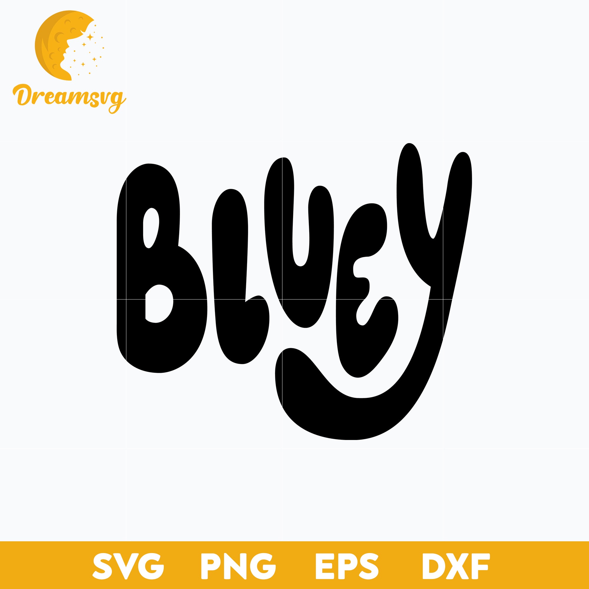 Bluey logo outline Svg, Bluey Vector, Bluey Alphabeth, Bluey