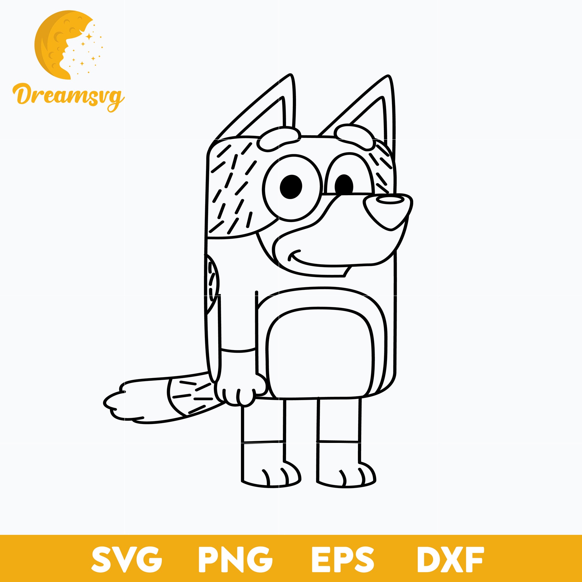 Bandit outline svg, Bluey Svg, Bluey Vector, Bluey Alphabeth, Bluey Cu ...