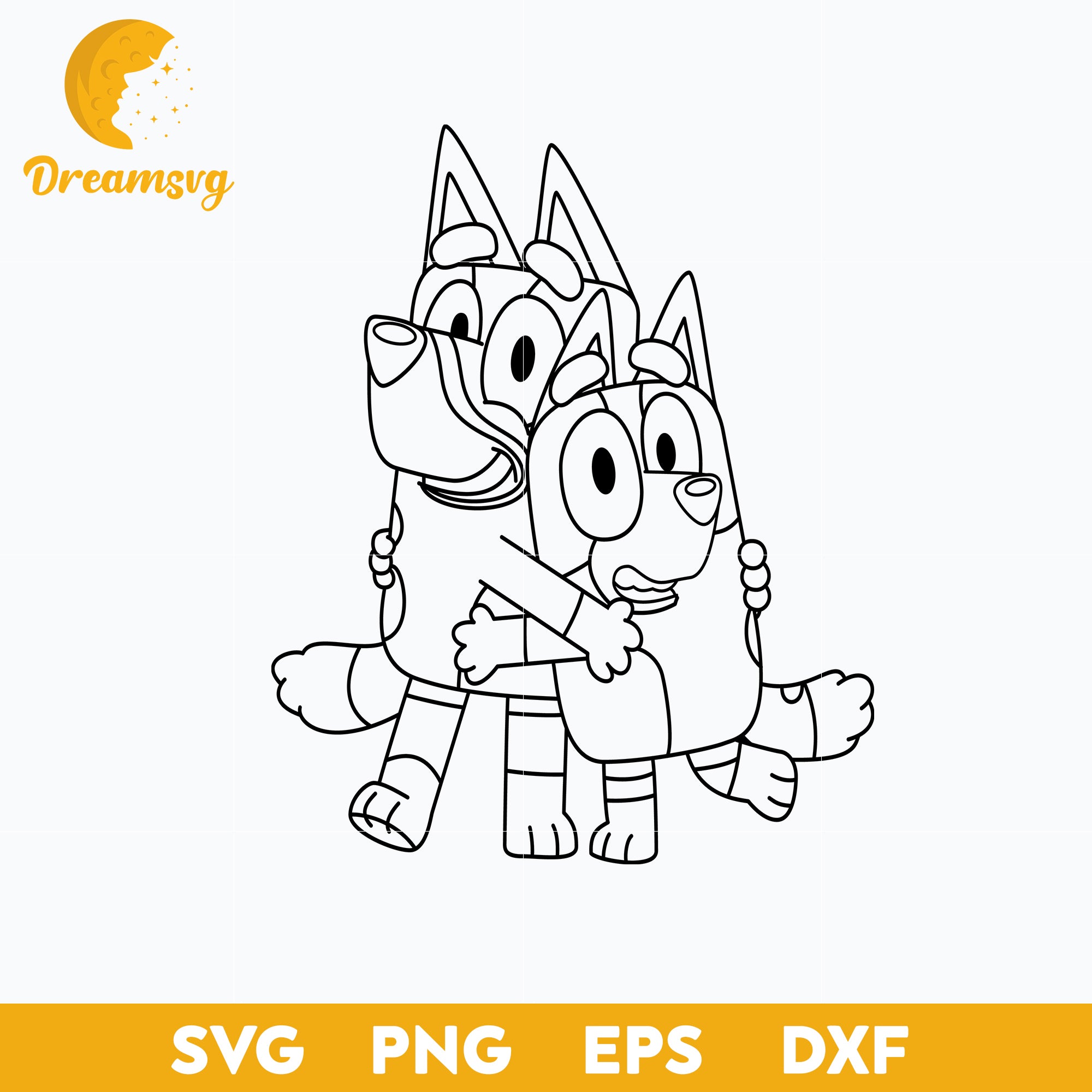 Bluey outline Svg, Bingo outline svg, Bluey Vector, Bluey Alphabeth, B ...