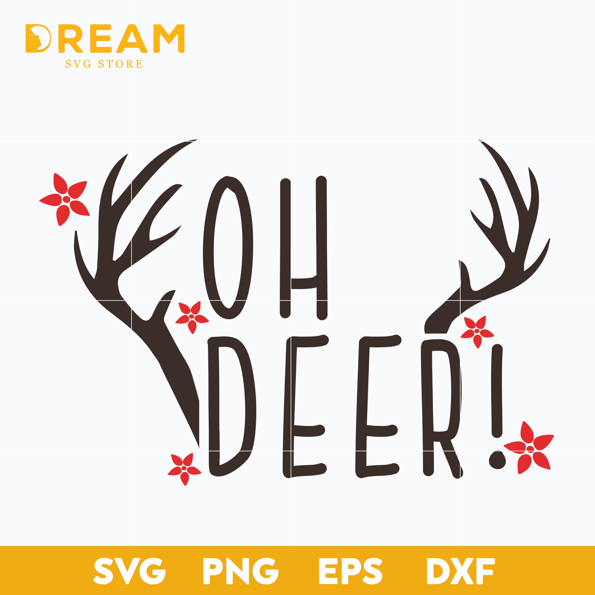 Oh deer svg, Christmas svg, png, dxf, eps digital file CRM12122030L ...