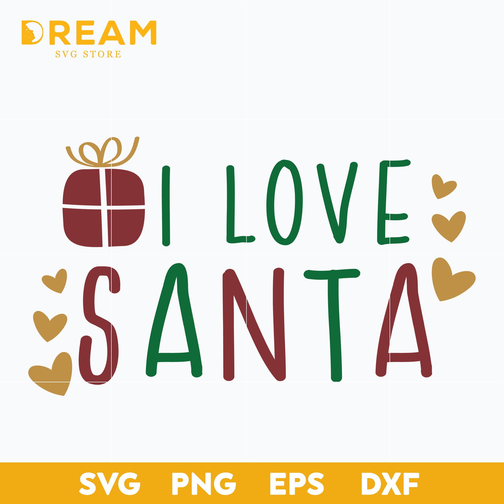 I love santa svg, Christmas svg, png, dxf, eps digital file CRM1212204 ...