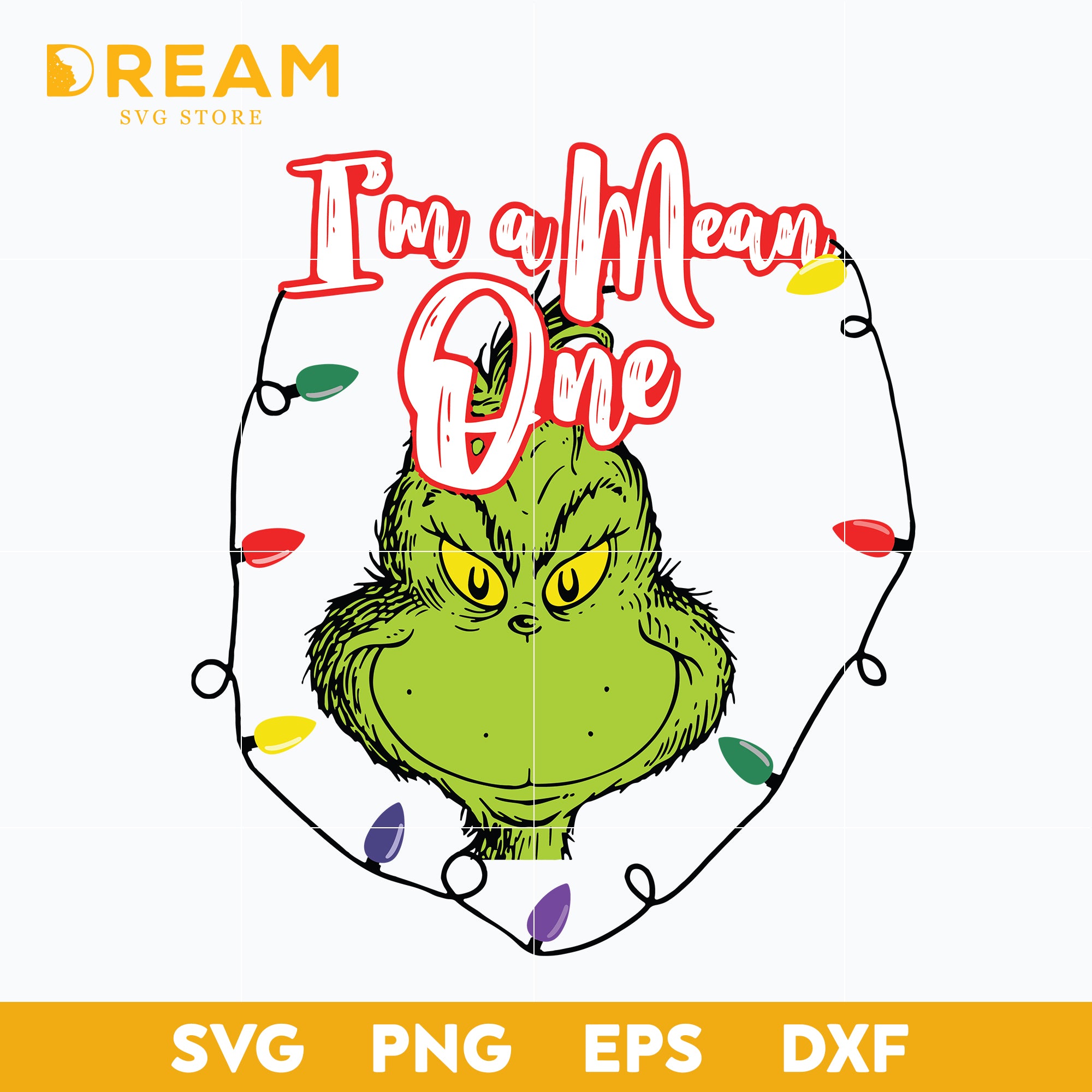 I'm a mean one grinch svg, christmas svg, png, dxf, eps digital file C ...