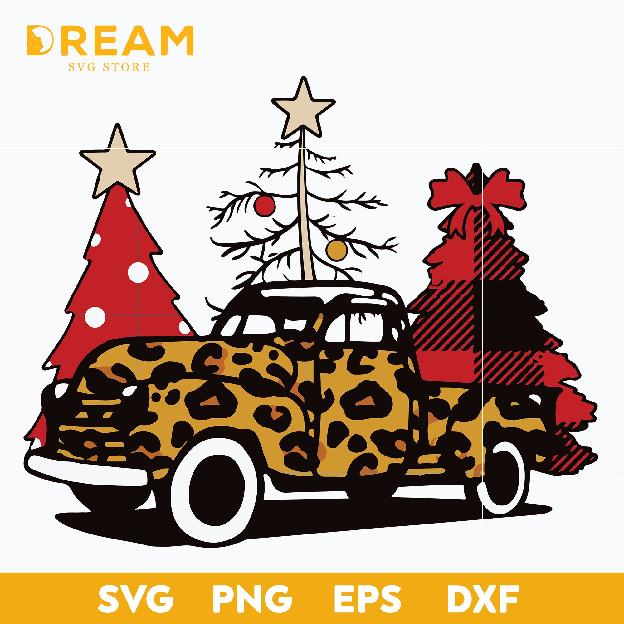Leopard car christmas svg, Christmas svg, png, dxf, eps digital file C ...