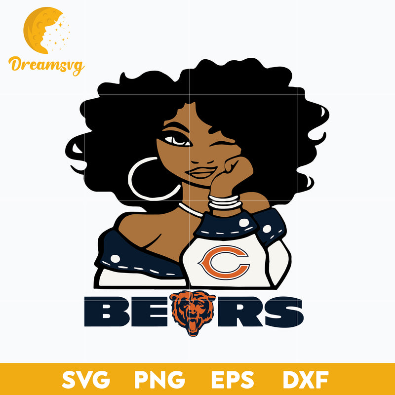 Chicago Bears Girl Nfl Svg, Chicago Bears Svg, Sport Svg, Nfl Svg, Png
