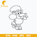 Coco outline svg, Bluey Vector, Bluey Alphabeth, Bluey Cutfile, Bluey