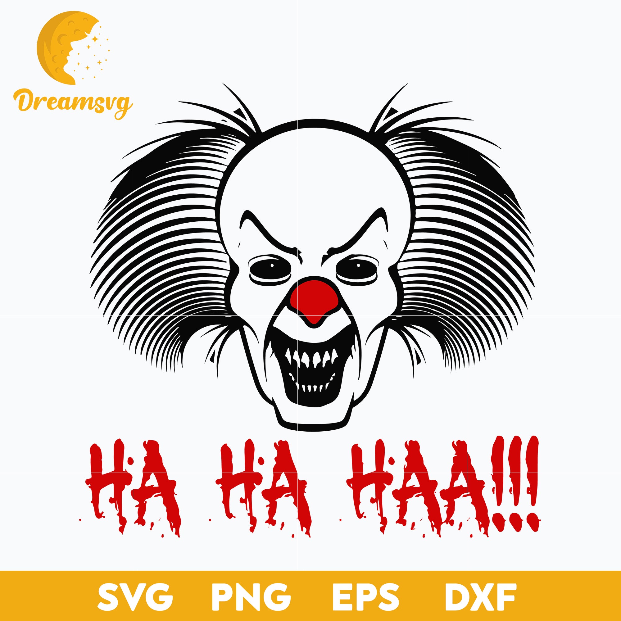 Creepy Mask Ha Ha Scary Clown svg, Halloween svg, png, dxf, eps digita ...