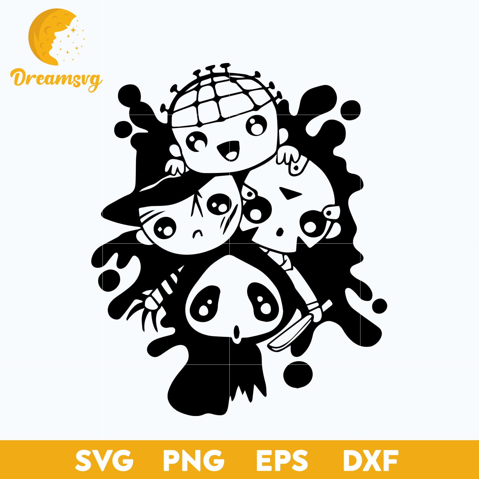 Cute Horror Friends svg, Halloween svg, png, dxf, eps digital file ...