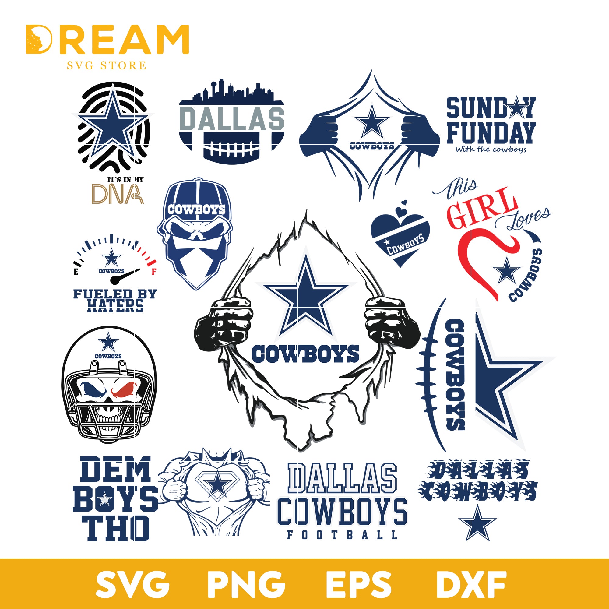 Dallas cowboys bundle svg, Dallas cowboys svg, NFL svg, png, dxf, eps ...