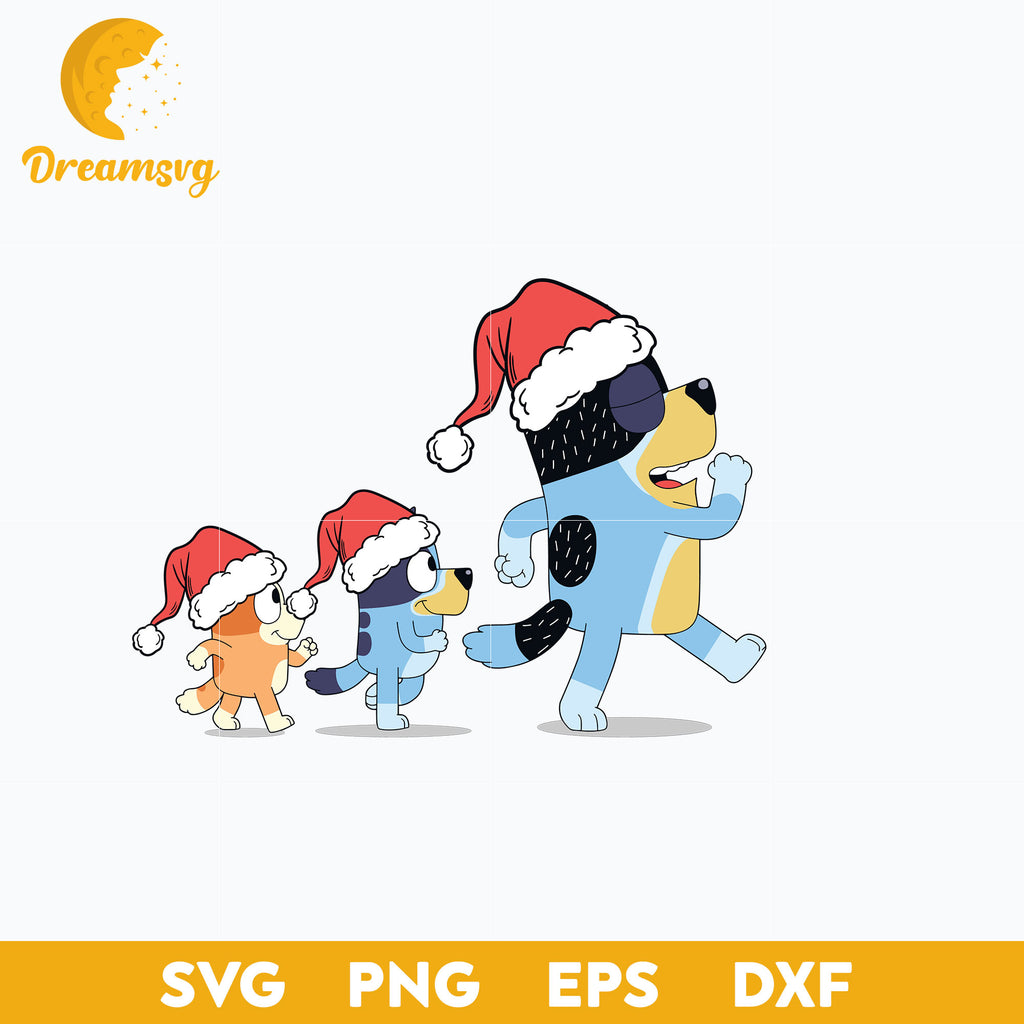 Bluey Family Christmas SVG, Bluey Christmas SVG, PNG, DXF, EPS Digital