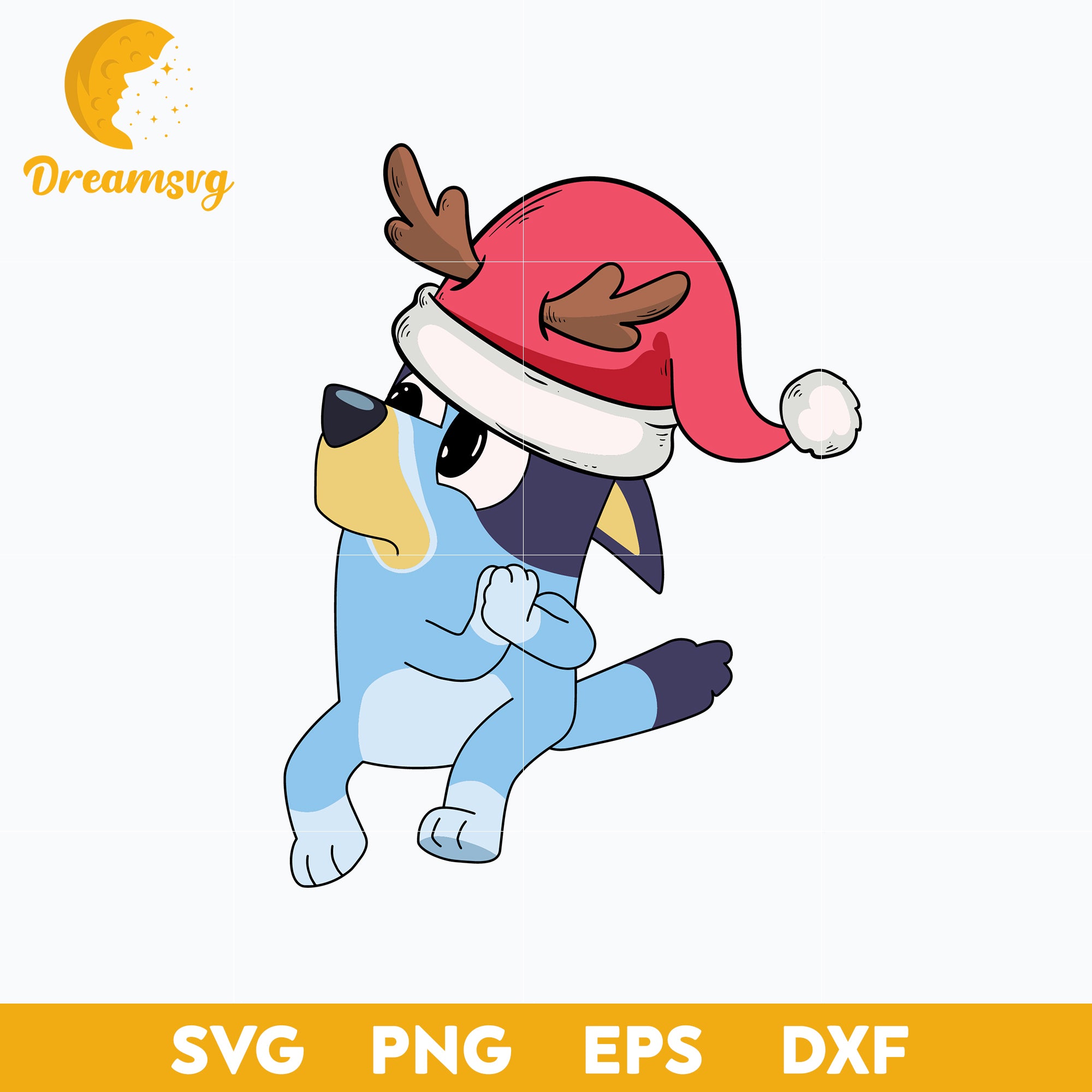 Bluey Christmas Santa Claus SVG, Bluey Christmas SVG, PNG, DXF, EPS Di ...