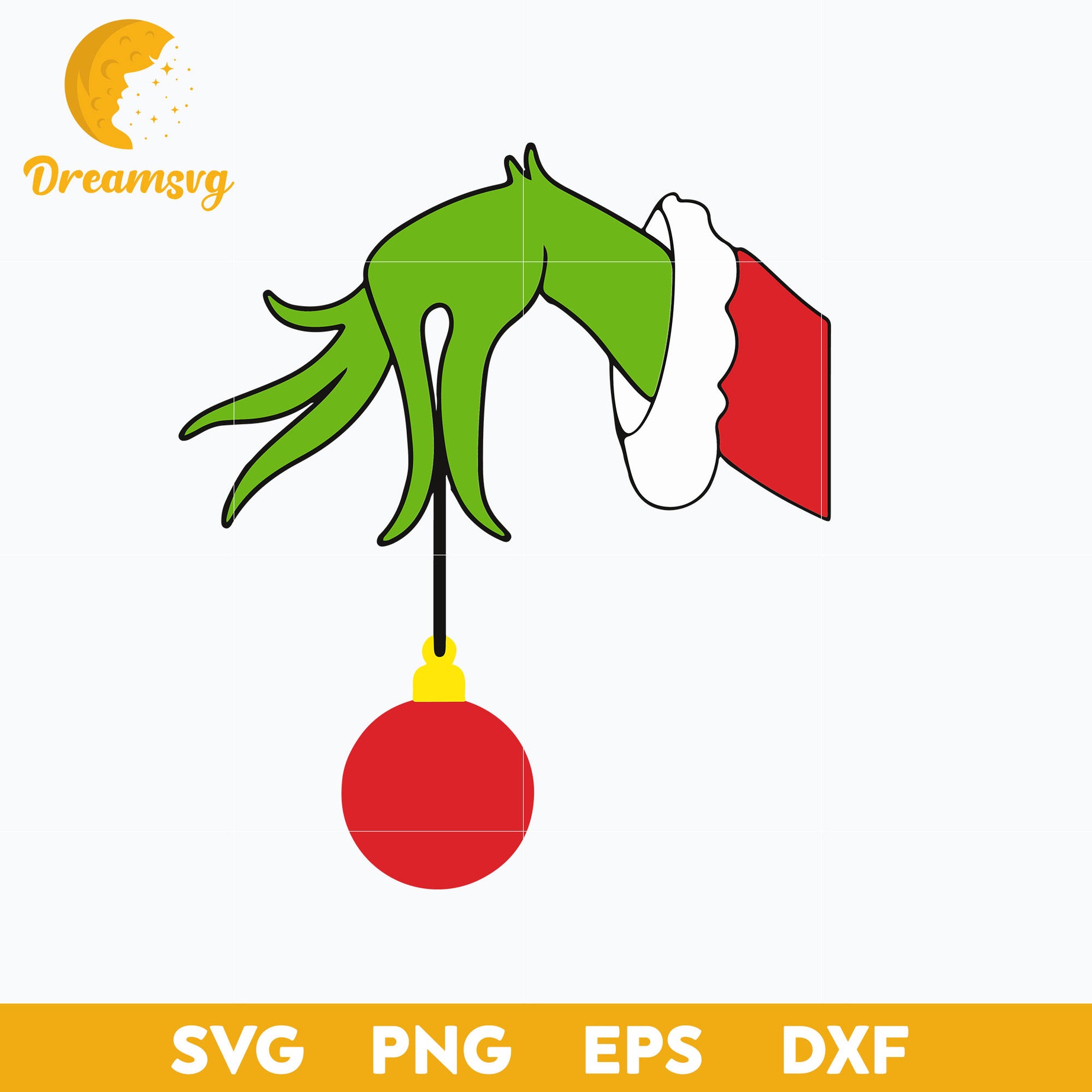 Grinch Hand Ornament SVG, Christmas SVG, PNG DXF EPS Digital File ...