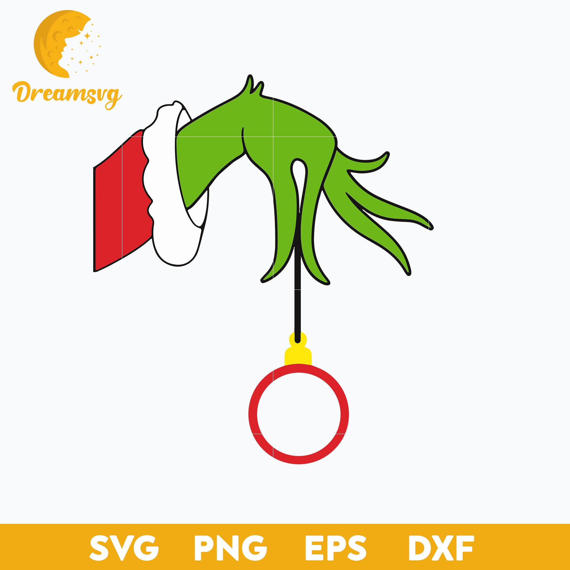 Grinch Hand Ornament SVG, Christmas SVG, PNG DXF EPS Digital File ...