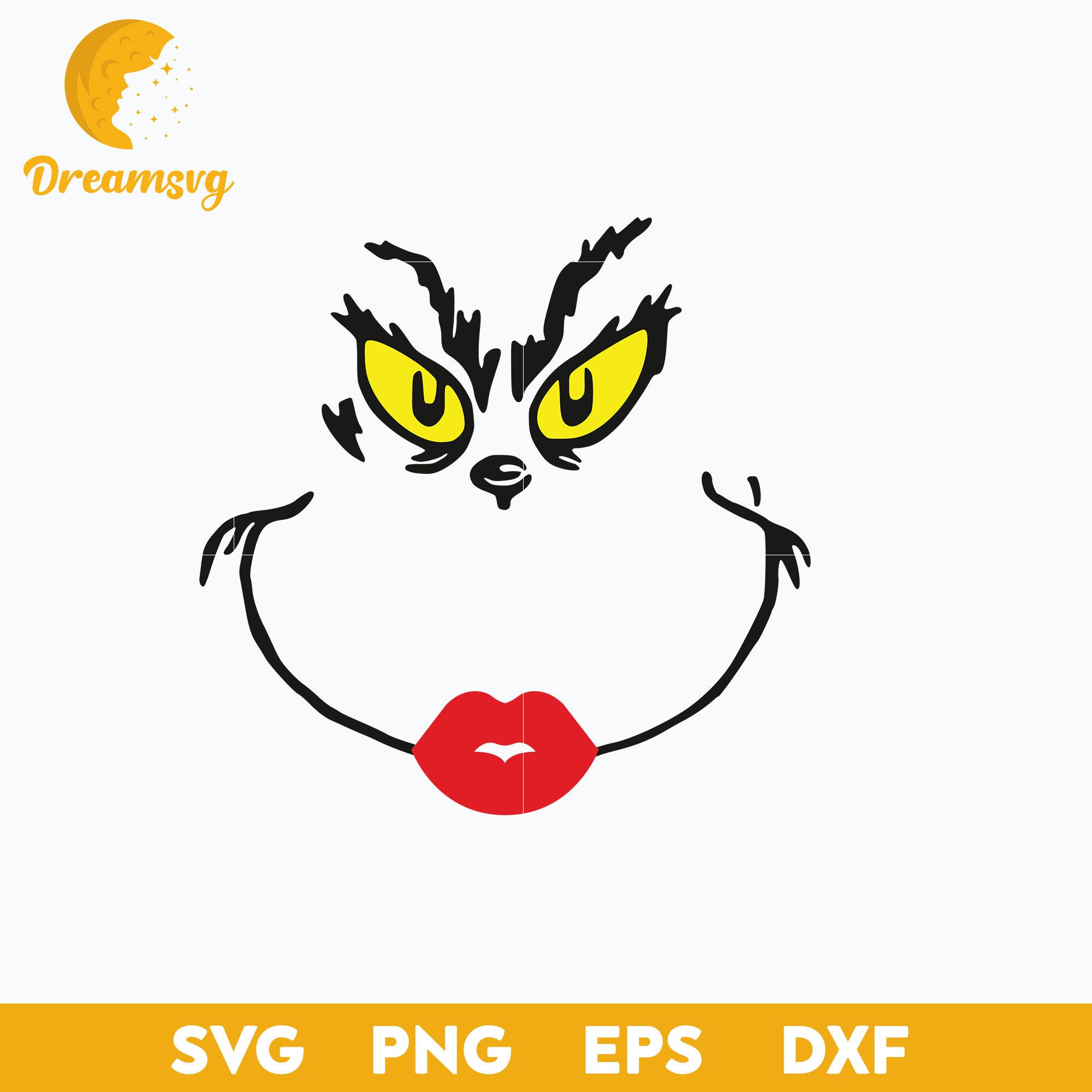 Grinch Face Lip SVG, Christmas SVG, PNG DXF EPS Digital File ...