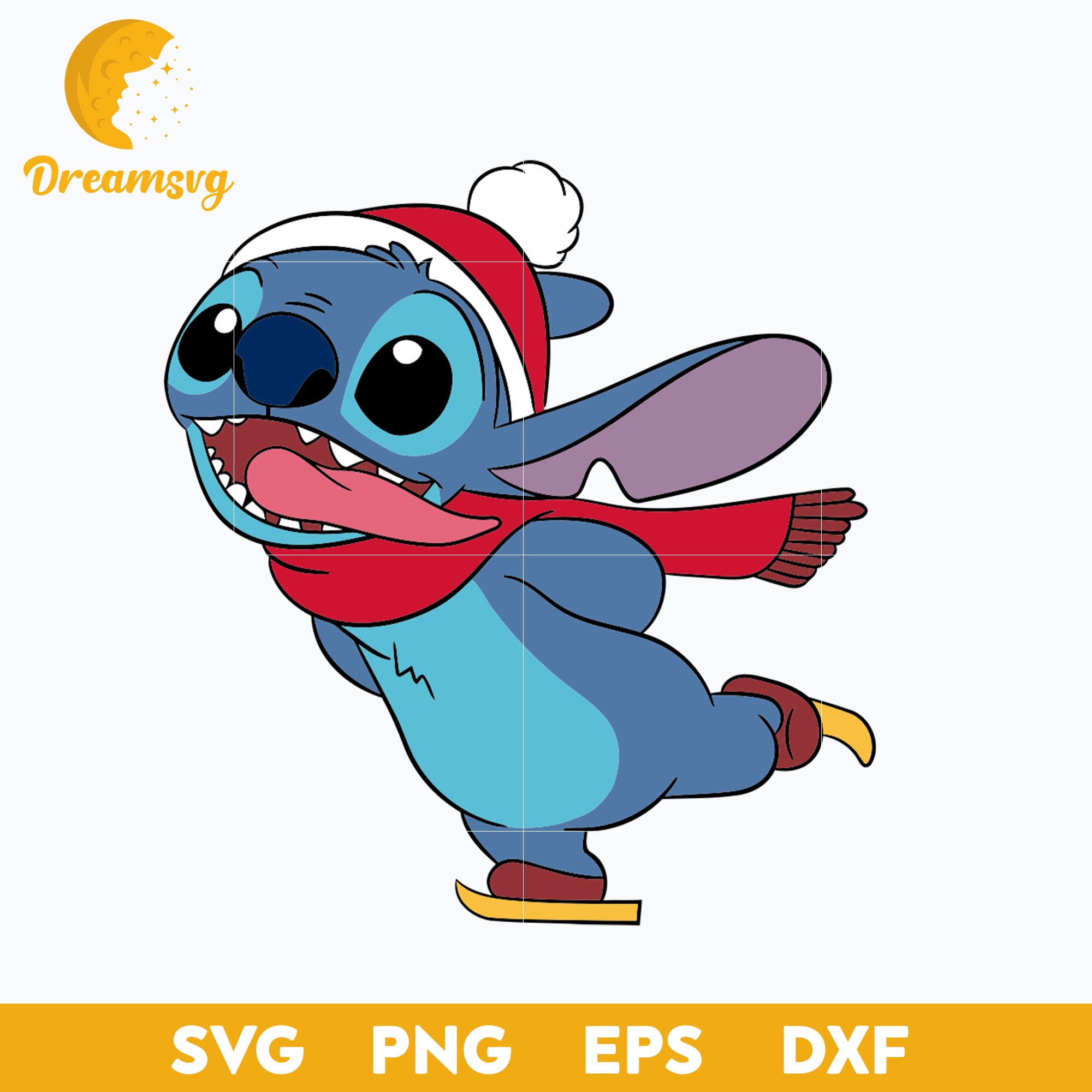 Stitch Skiing Christmas SVG, Christmas SVG, PNG, DXF, EPS Digital File ...