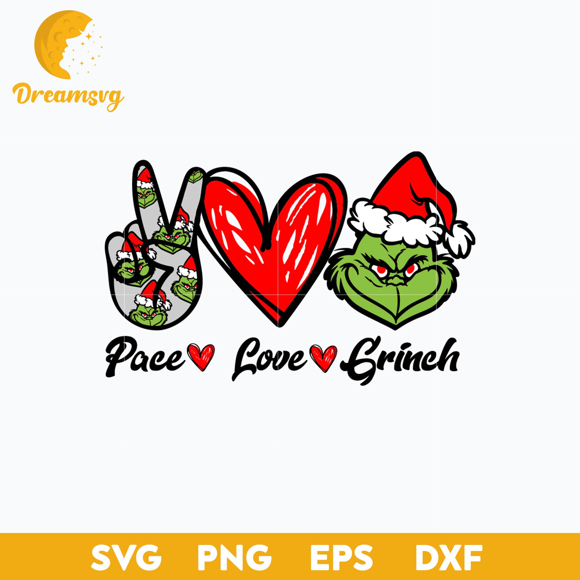 Peace Love Grinch Christmas SVG, Peace Love Santa Grinch SVG, Christma ...