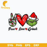 Peace Love Grinch Christmas SVG, Peace Love Santa Grinch SVG, Christma ...