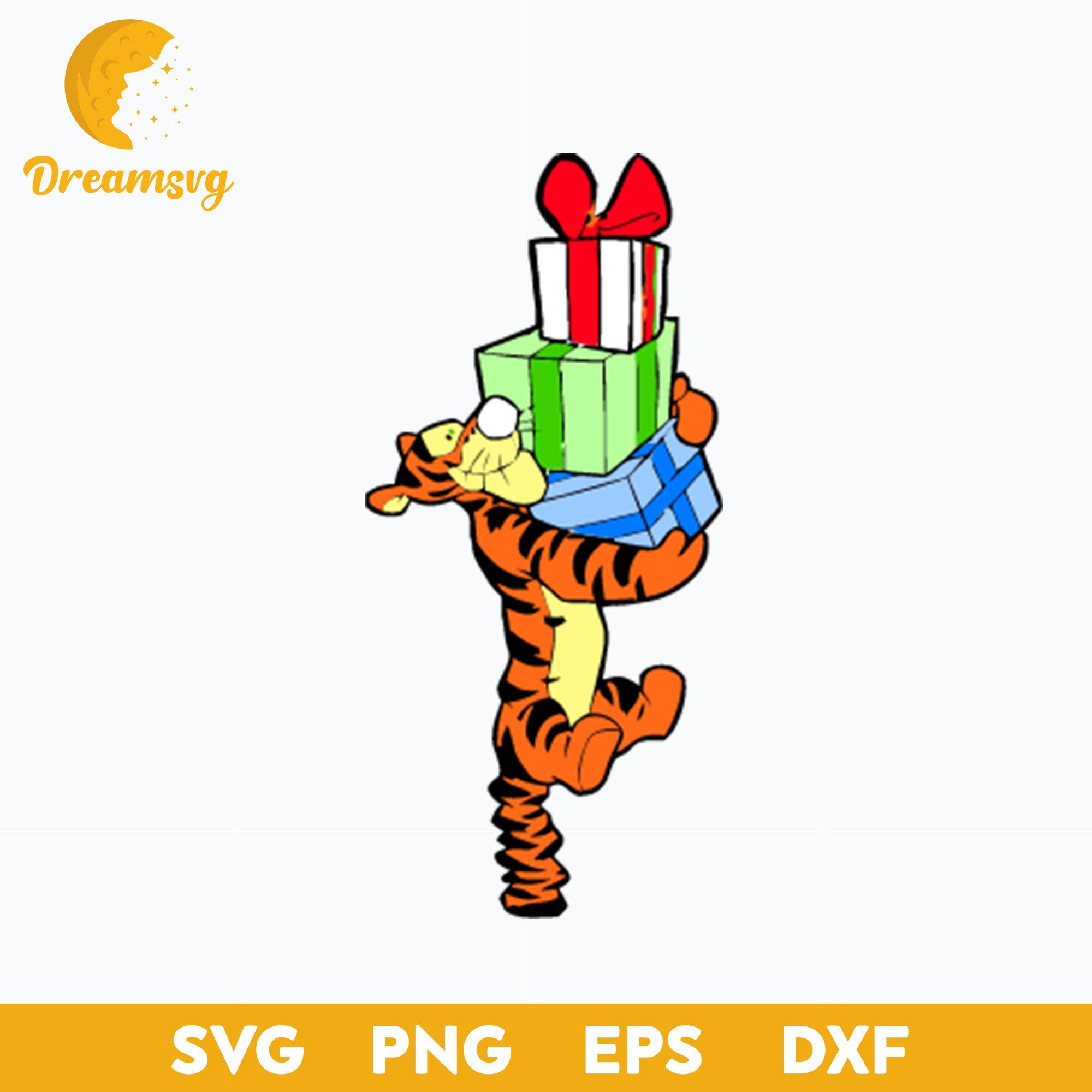 Tigger Gift Christmas SVG, Christmas SVG PNG DXF EPS Digital File ...