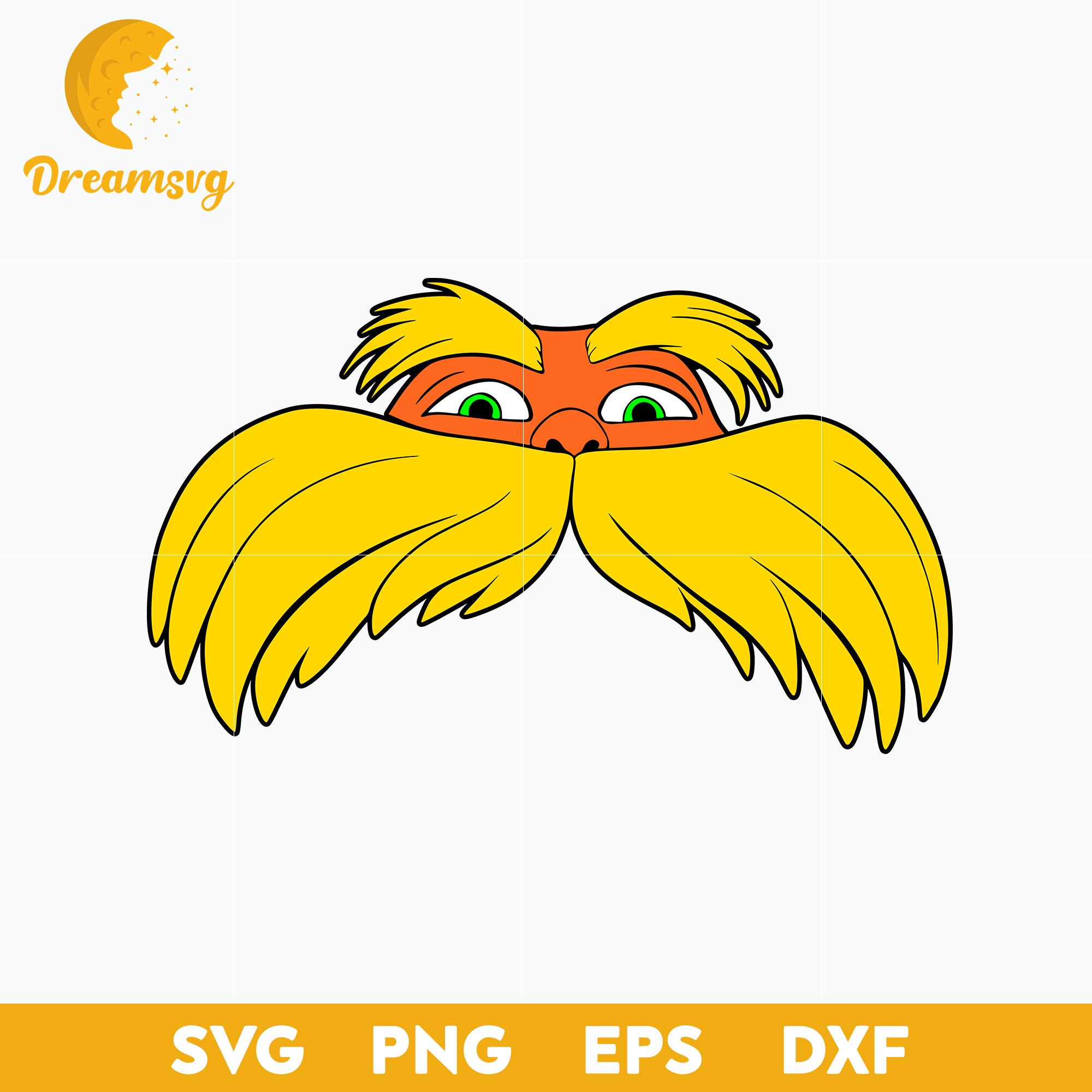 The Lorax Face Dr Seuss SVG PNG DXF EPS File – DreamSVG Store