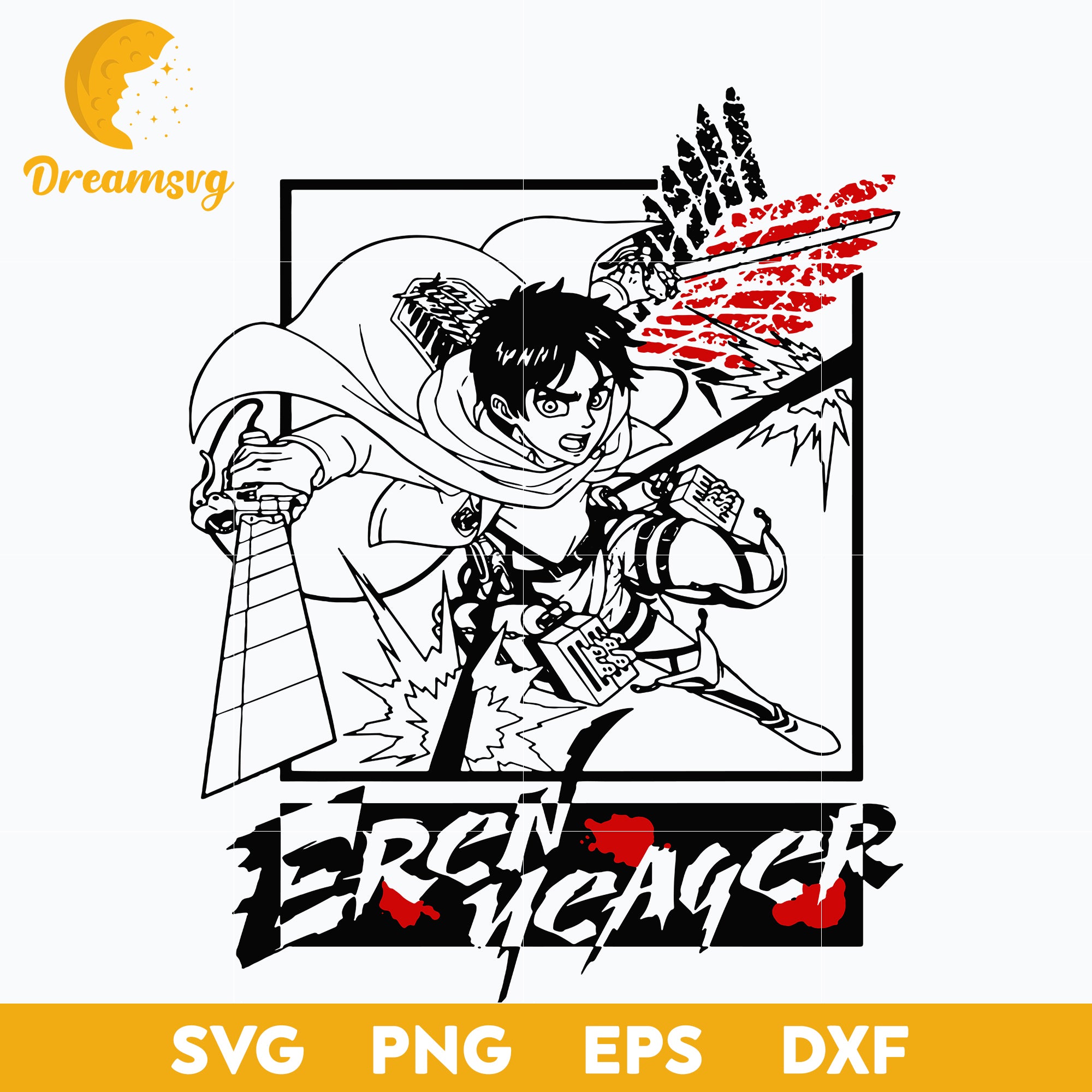 Eren Attack On Titan Svg, Eren Yeager Svg, Attack On Titan Svg, file f ...