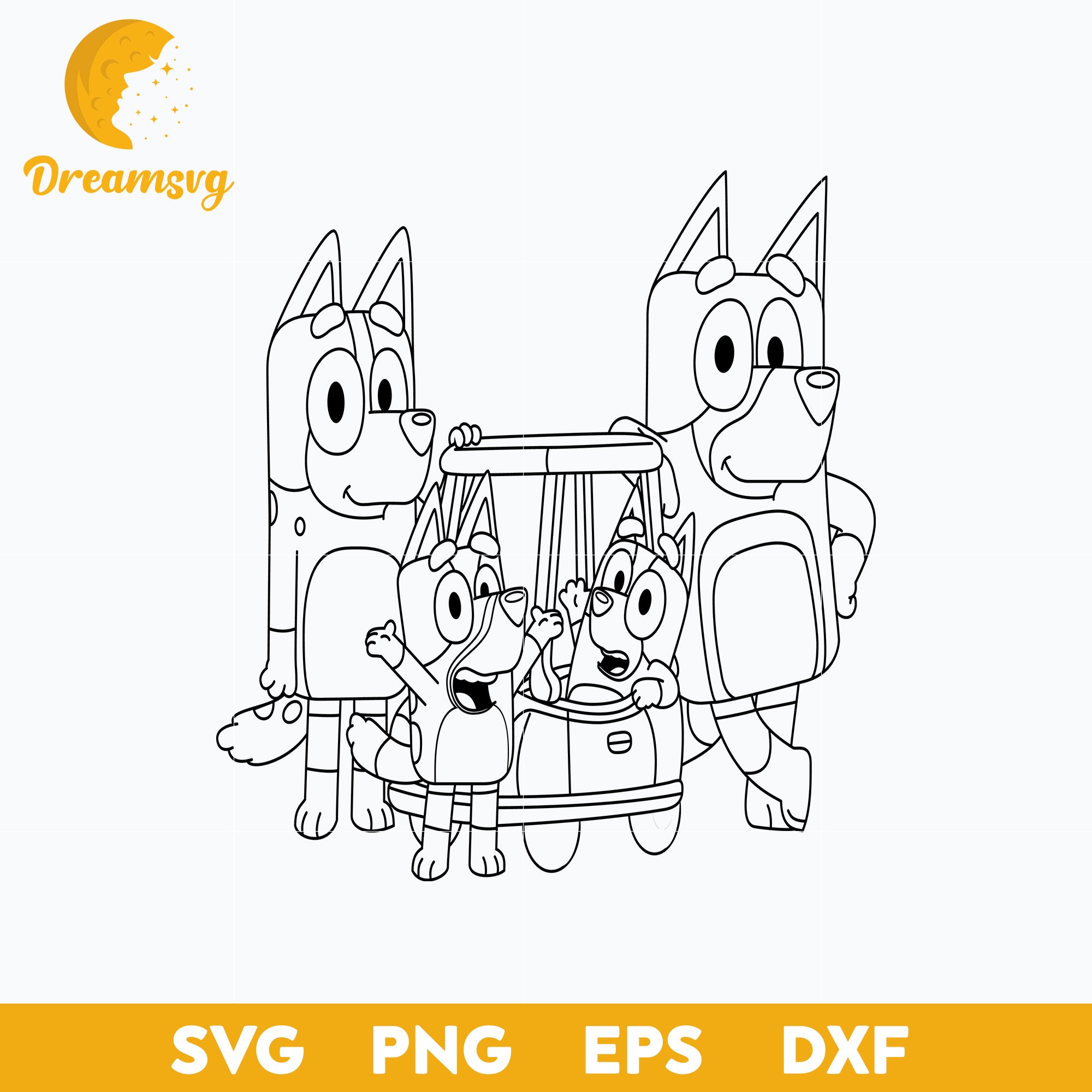 Family outline svg, Bluey Vector, Bluey Alphabeth, Bluey Cutfile, Blue ...