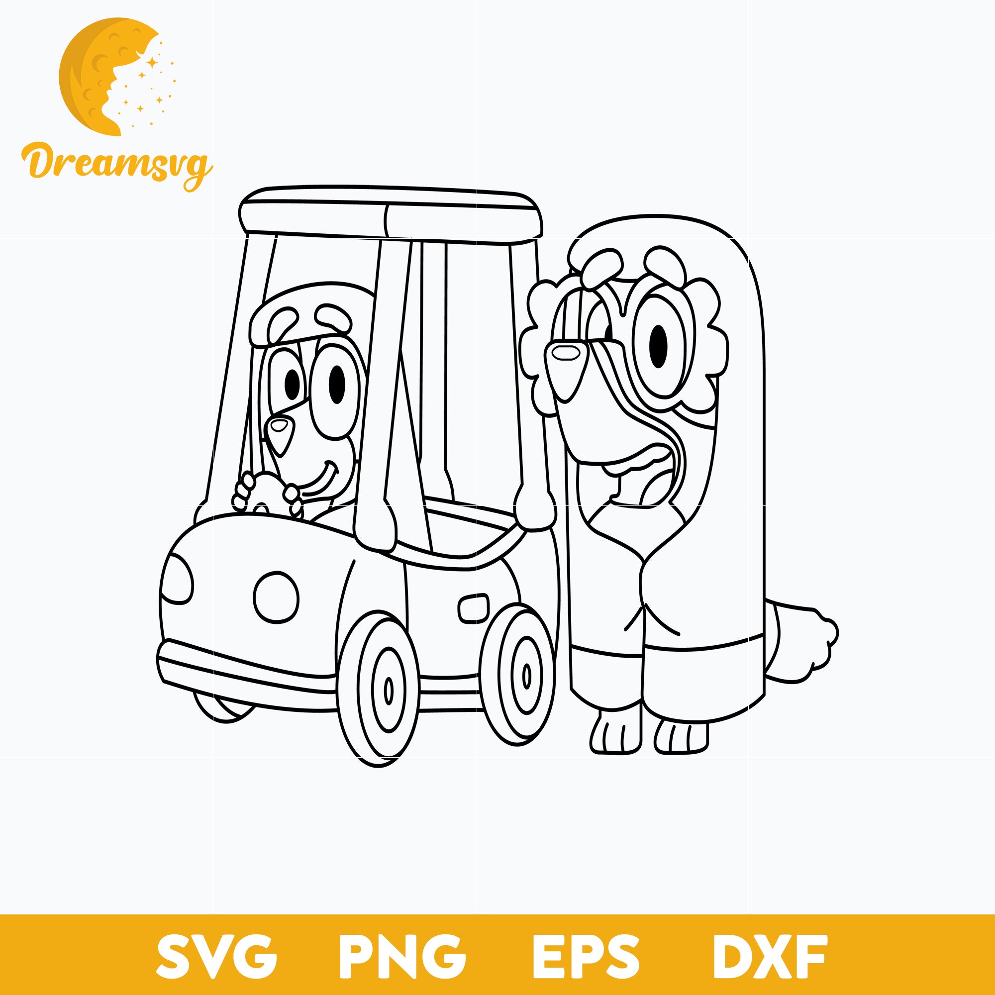 Granny rita and janet outline svg, Bluey Vector, Bluey Alphabeth, Blue ...