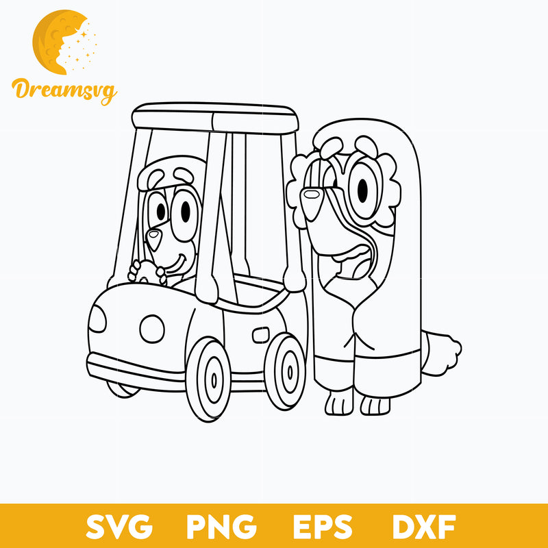 Granny rita and janet outline svg, Bluey Vector, Bluey Alphabeth, Blue
