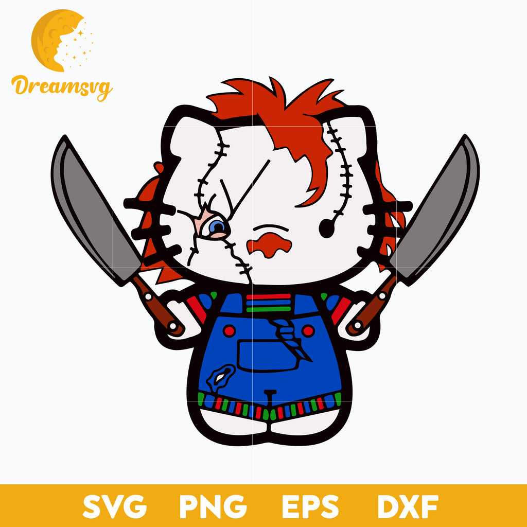 Hello Kitty Chucky Svg, Hello Kitty Halloween Svg, Hello Kitty Svg, Ha