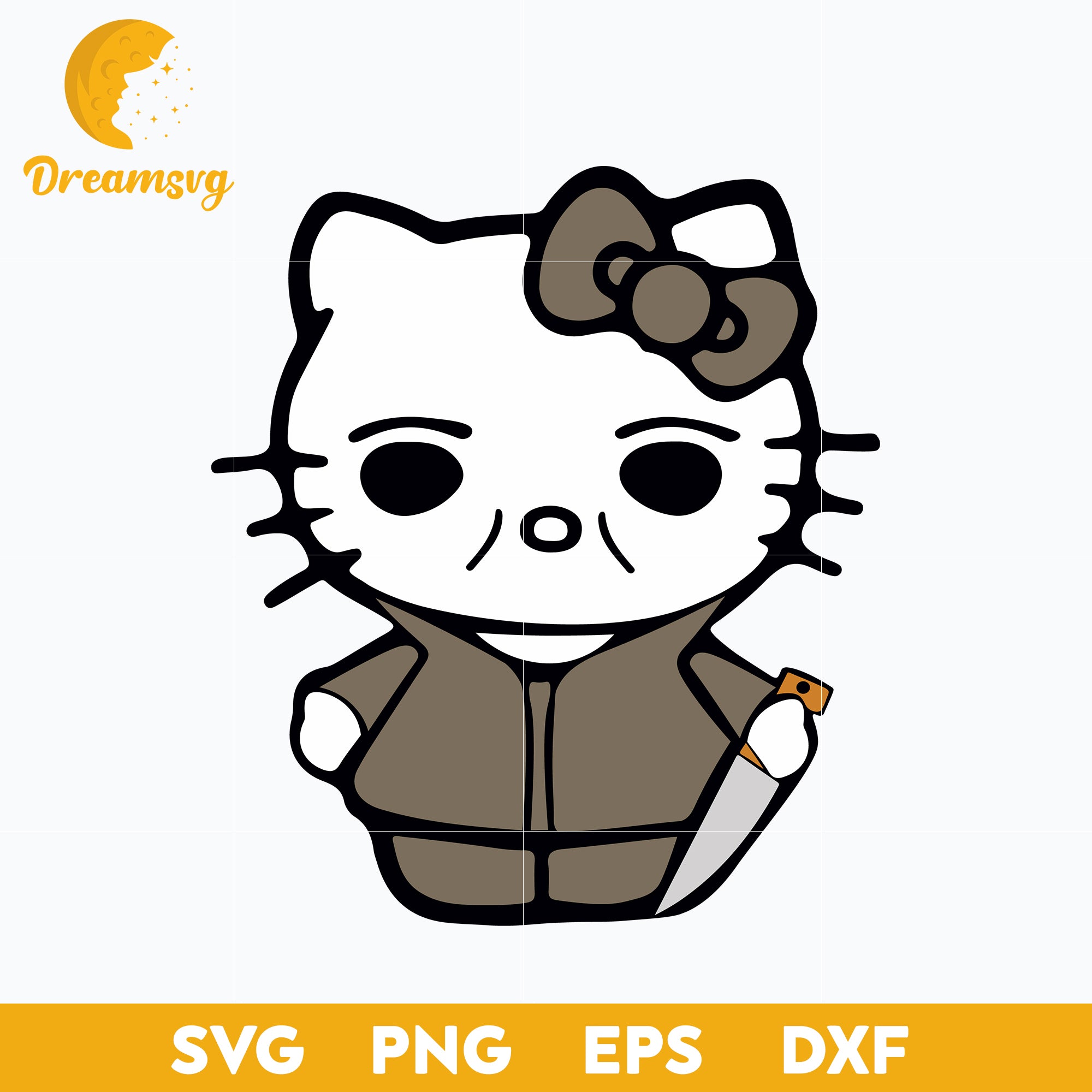 Hello Kitty Michael Myers Svg, Hello Kitty Halloween Svg, Hello Kitty ...