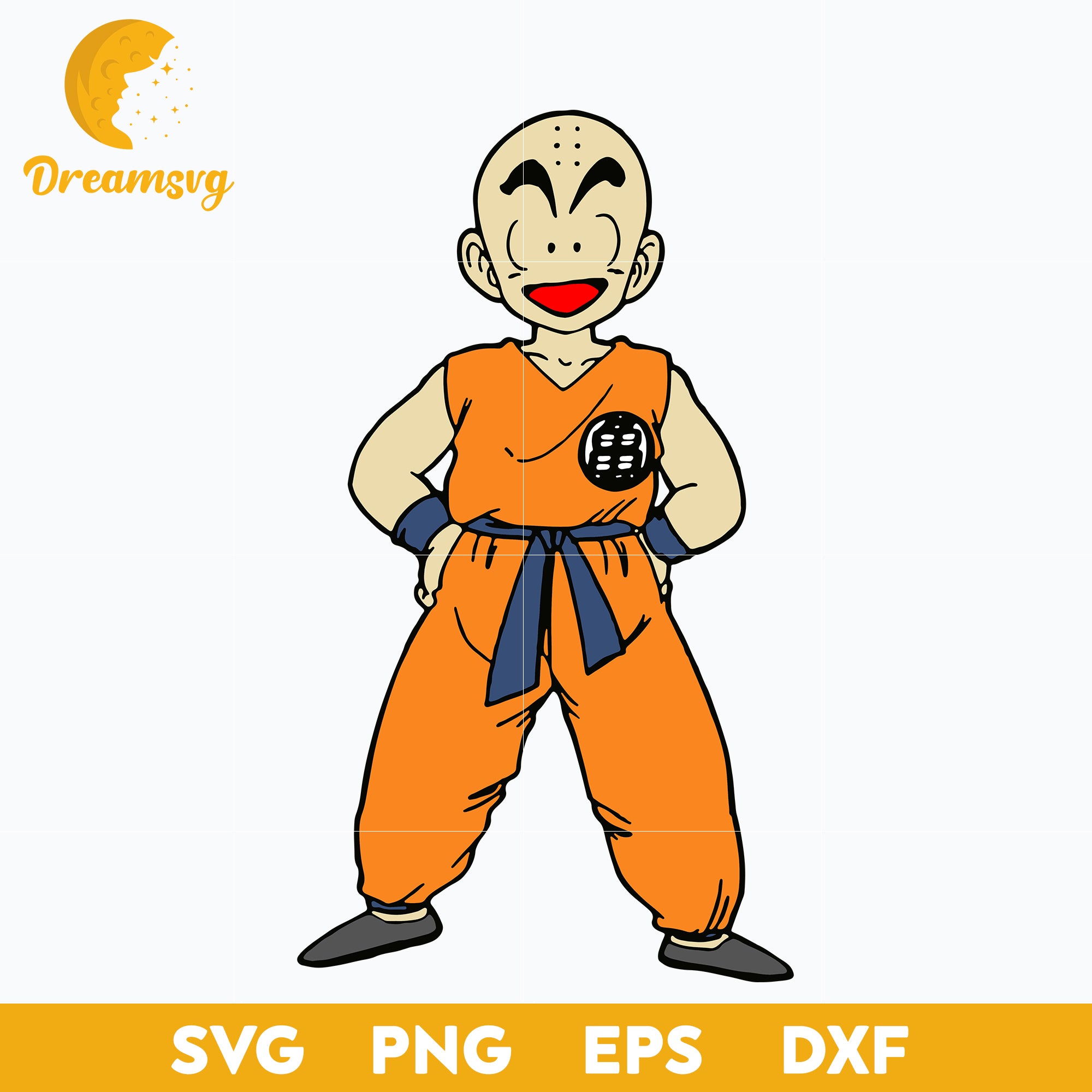 Krillin Svg, Dragon Ball Svg, Cartoon Svg, Krillin Dragon Ball Svg, An ...