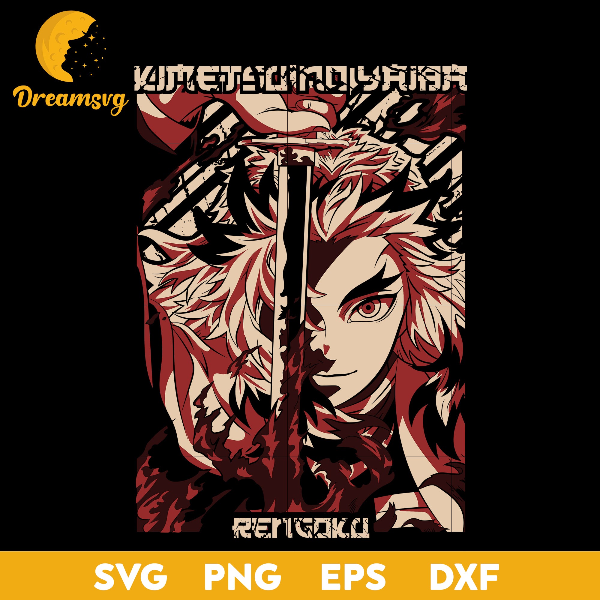 Kyojuro Rengoku Svg, Rengoku Svg, Anime Love Svg, Anime Svg, png, eps ...