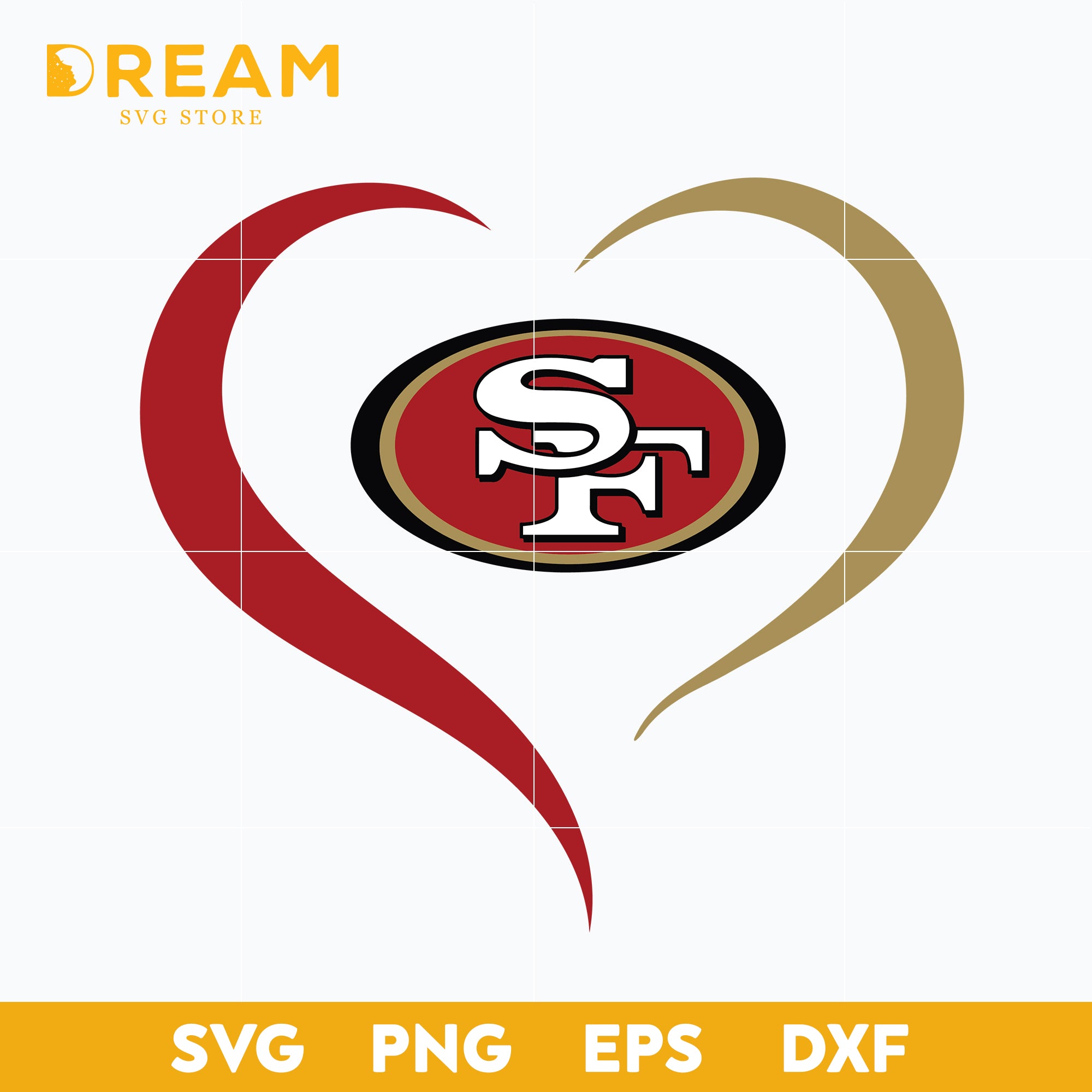 San francisco 49ers heart svg, 49ers heart svg, Nfl svg, png, dxf, eps ...