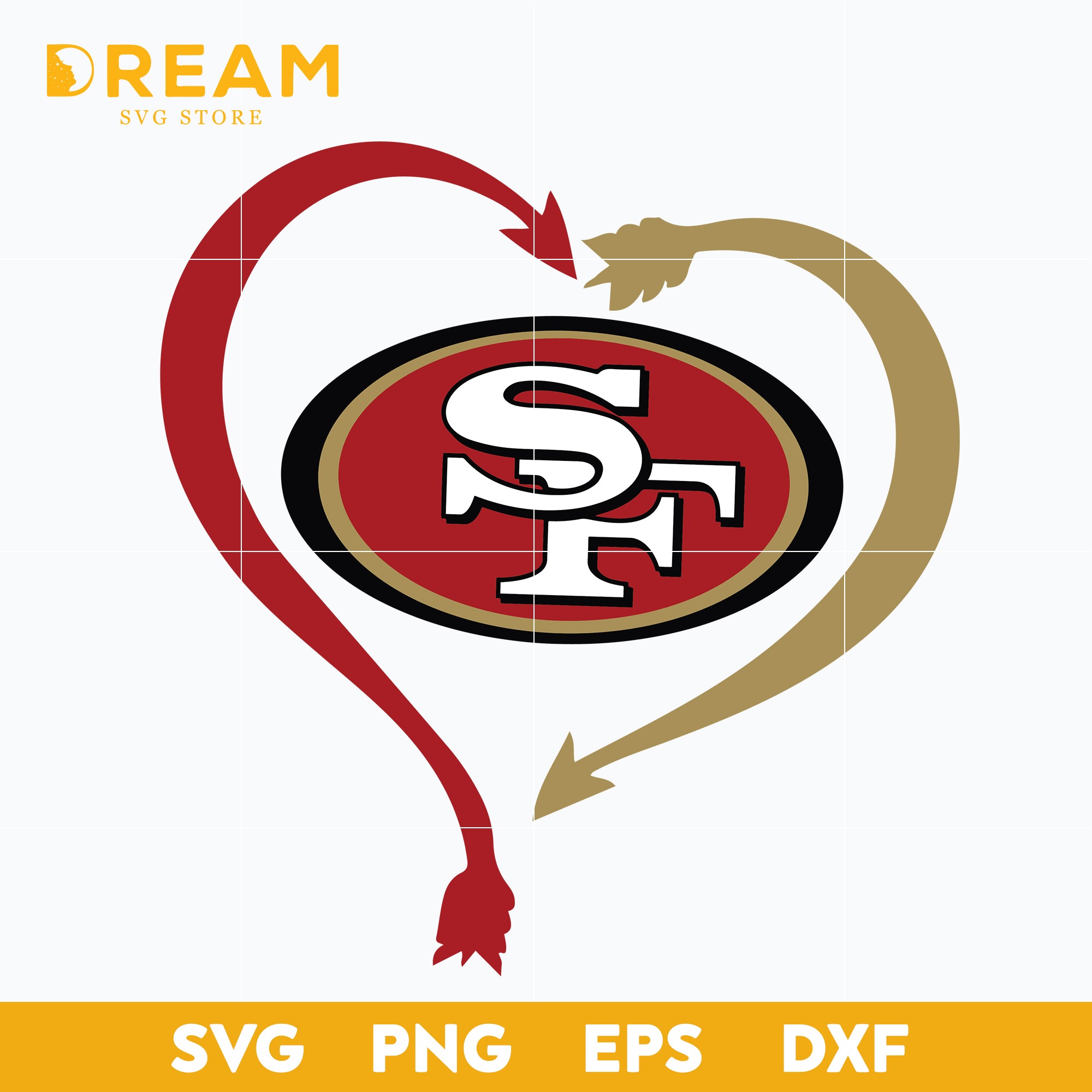 San francisco 49ers heart svg, 49ers heart svg, Nfl svg, png, dxf, eps ...