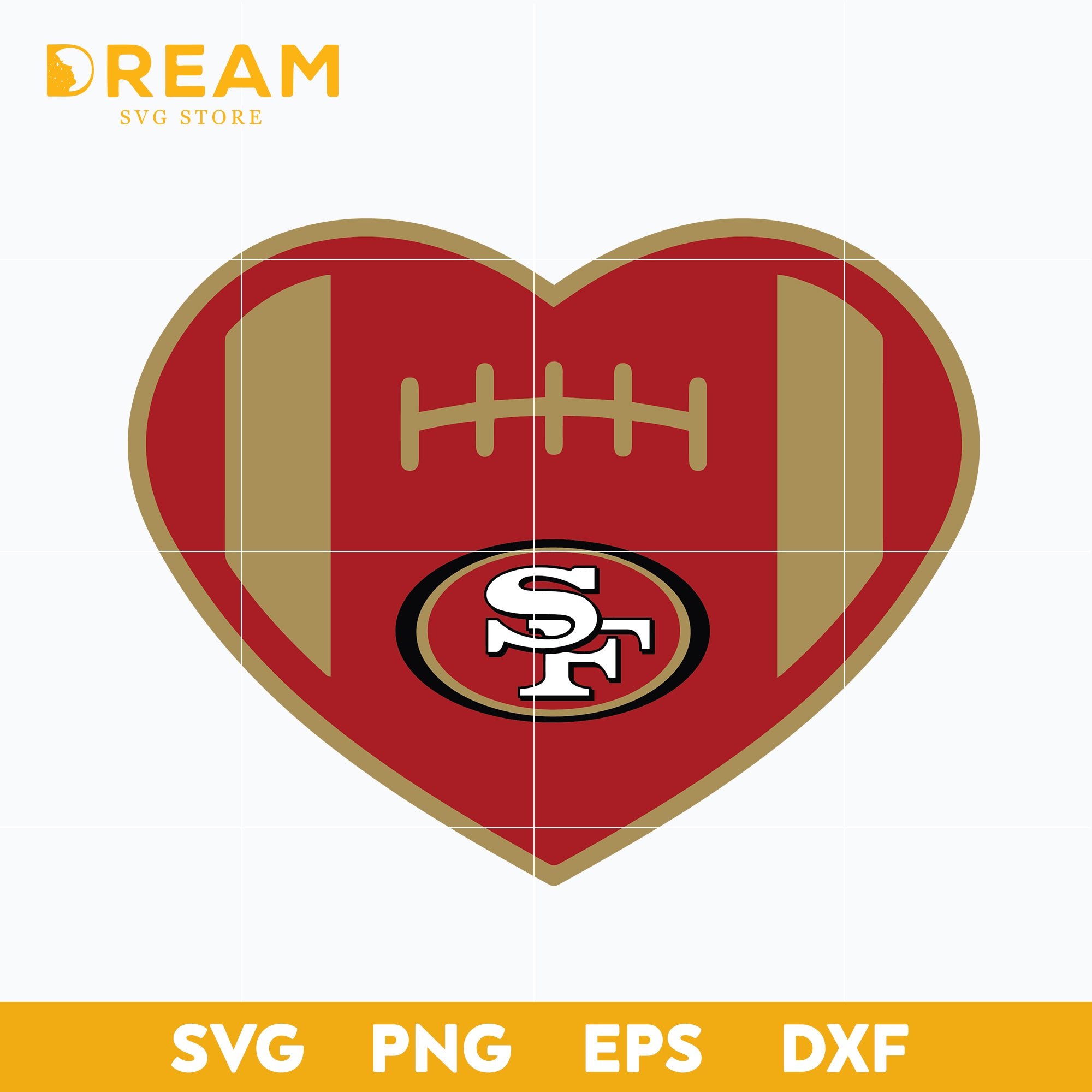 San francisco 49ers heart svg, 49ers heart svg, Nfl svg, png, dxf, eps ...