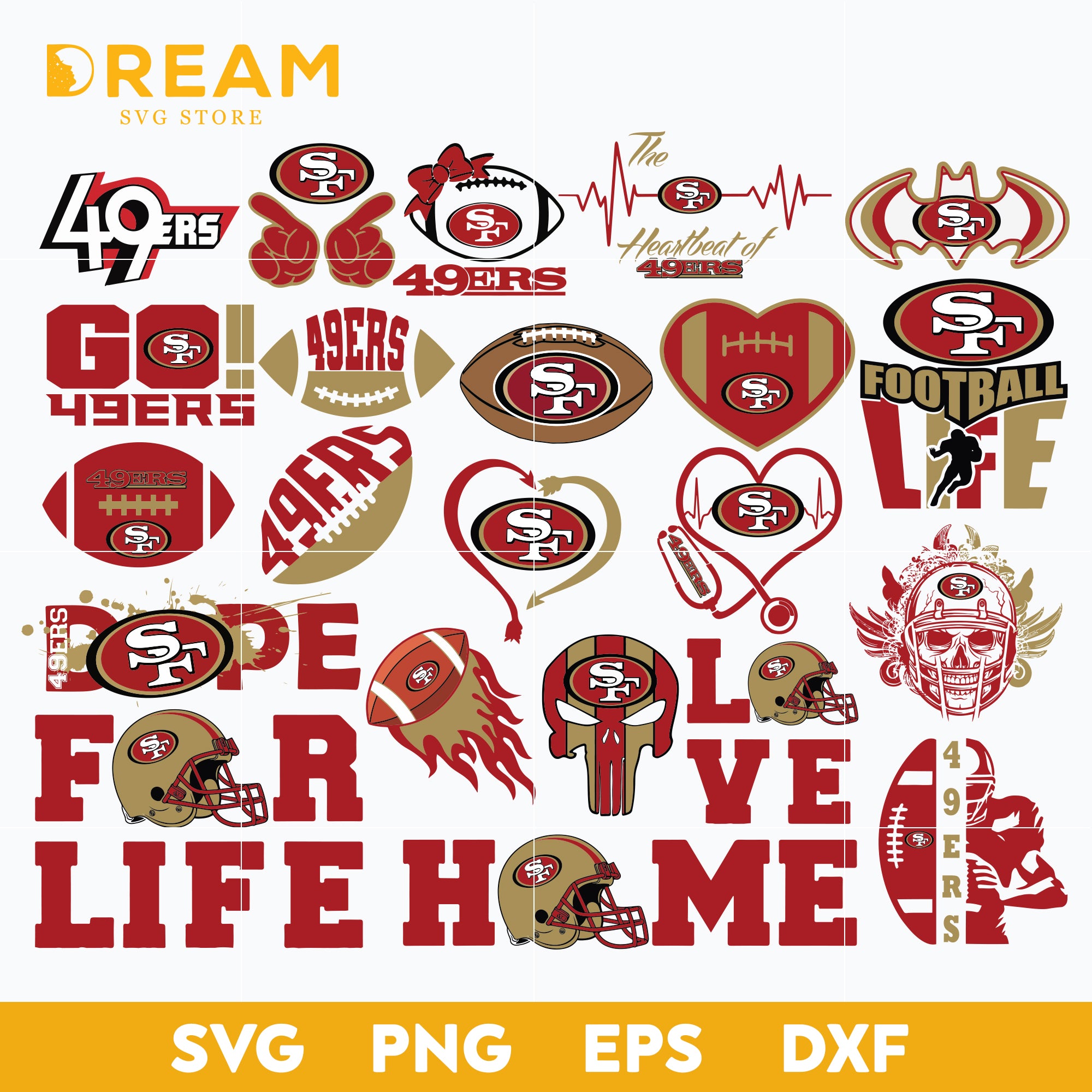 San francisco 49ers bundle svg, 49ers bundle svg, Nfl svg, png, dxf, e ...
