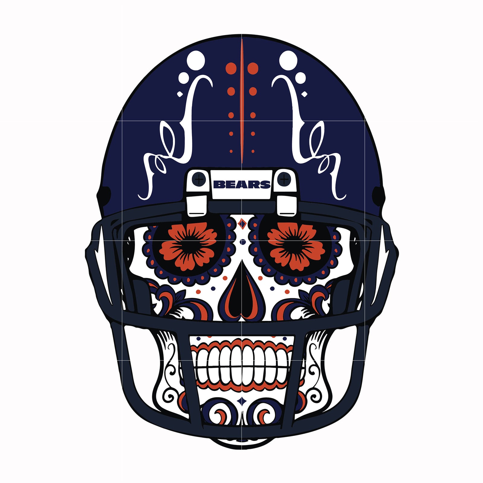 Chicago Bears skull svg, Chicago Bears svg, Bears svg, Skull svg, Spor