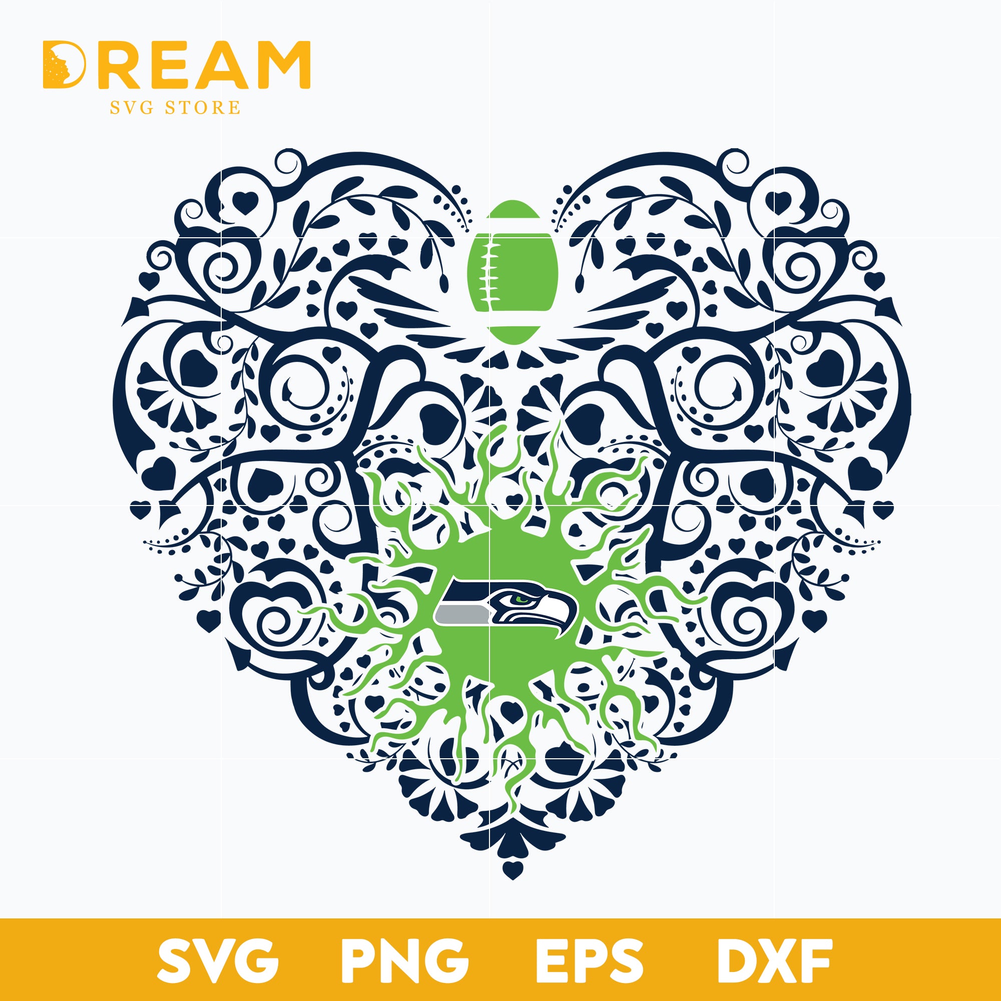 Seattle Seahawks heart svg, seahawks heart svg, Nfl svg, png, dxf, eps ...