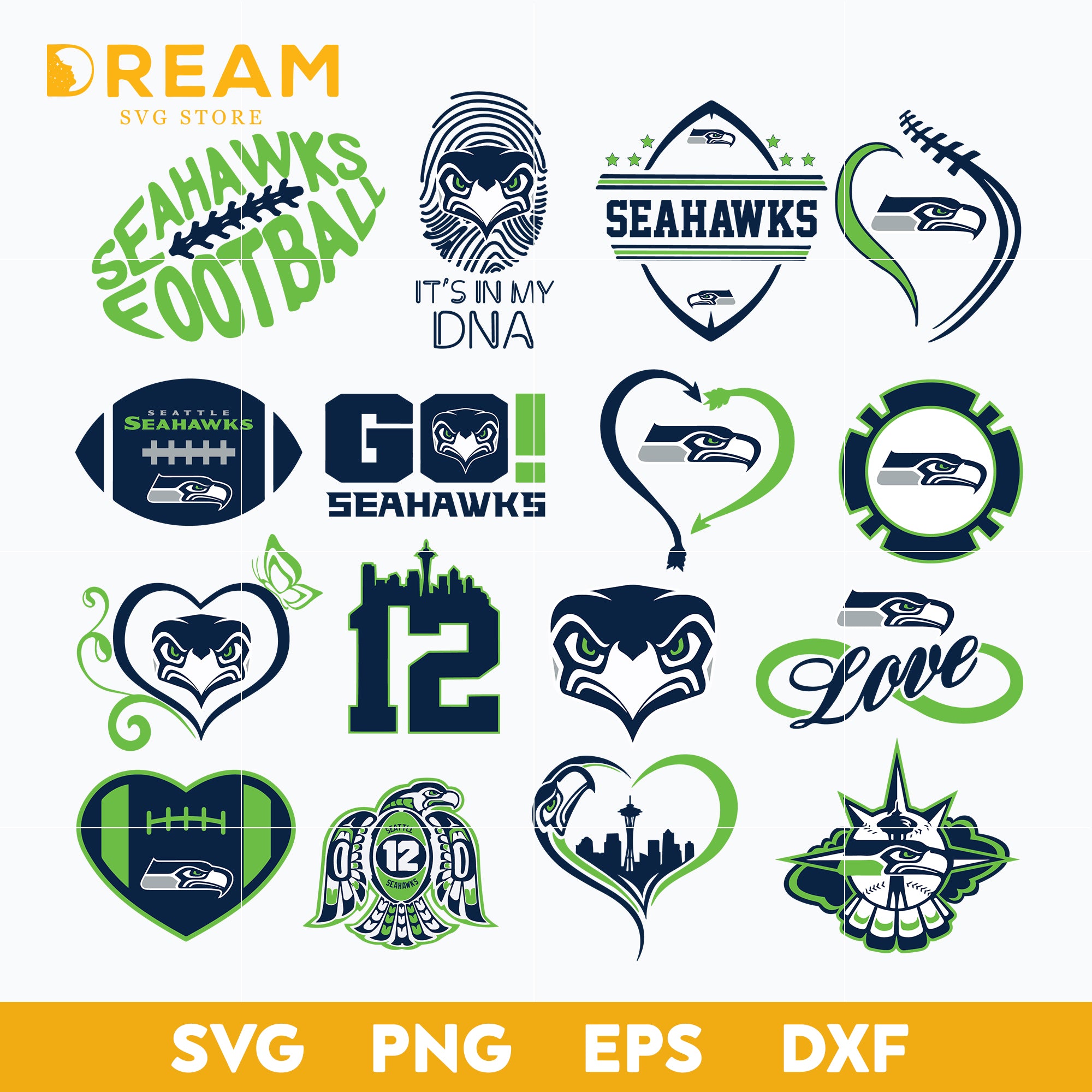 Seattle Seahawks bundle svg, seahawks bundle svg, Nfl svg, png, dxf, e ...