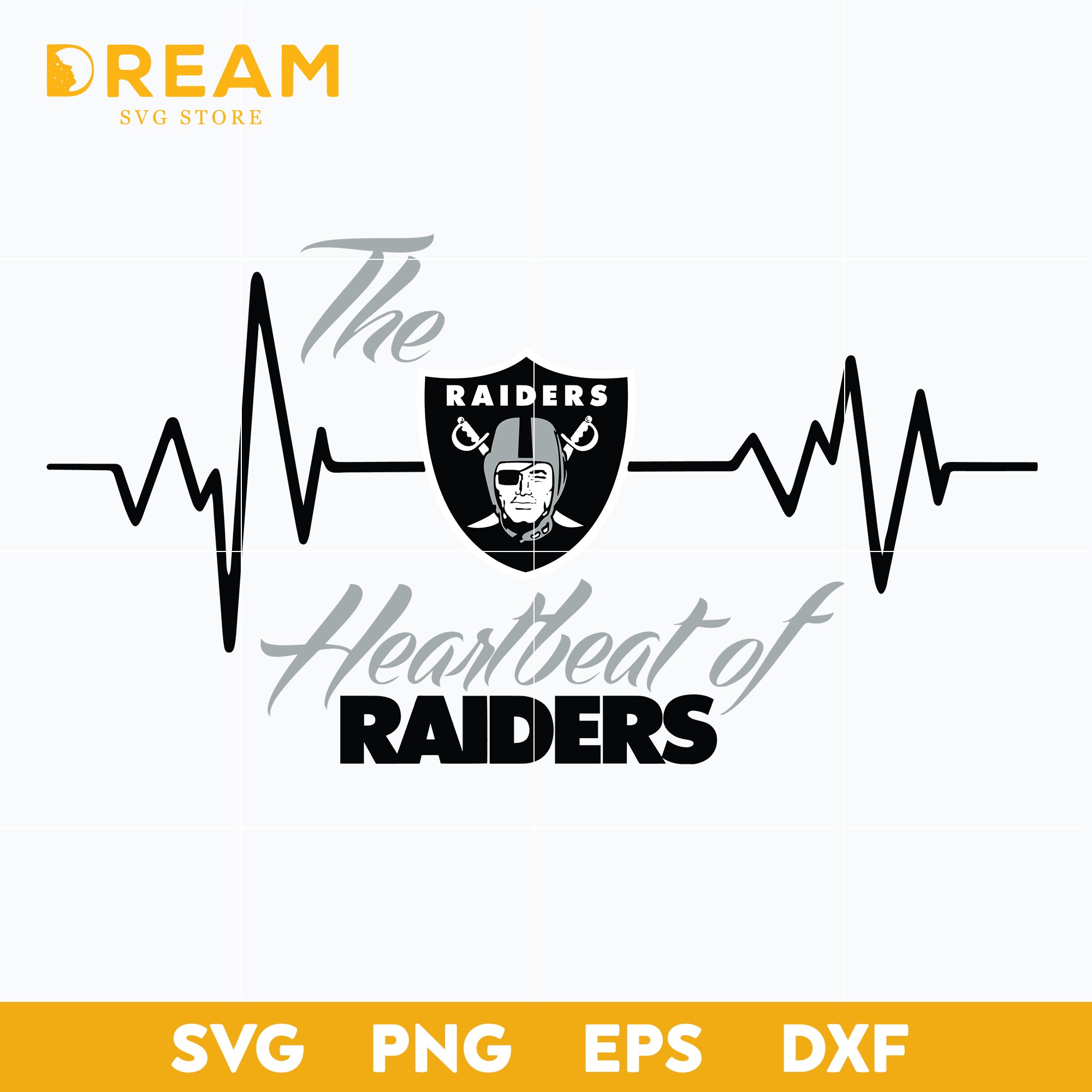 The heartbeat of raiders svg, Las Vegas Raiders svg, Raiders svg, Nfl ...