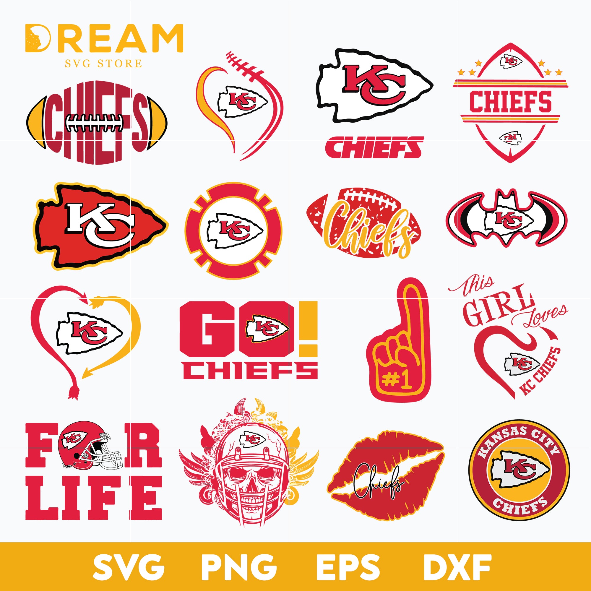 Kansas City Chiefs bundle svg, Chiefs bundle svg, Nfl svg, png, dxf, e ...
