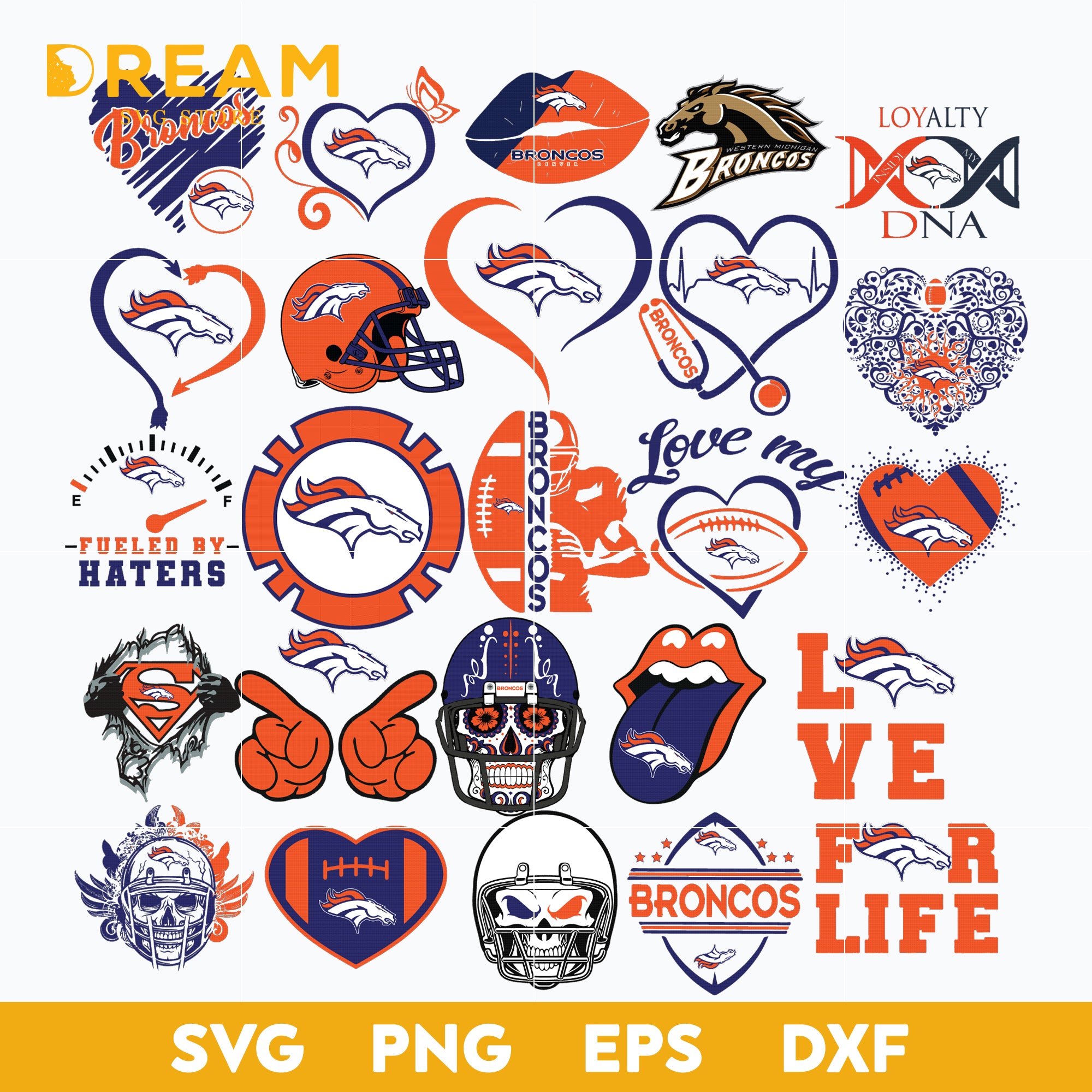 Denver Broncos Bundle svg, Sport svg, Nfl svg, png, dxf, eps digital f ...