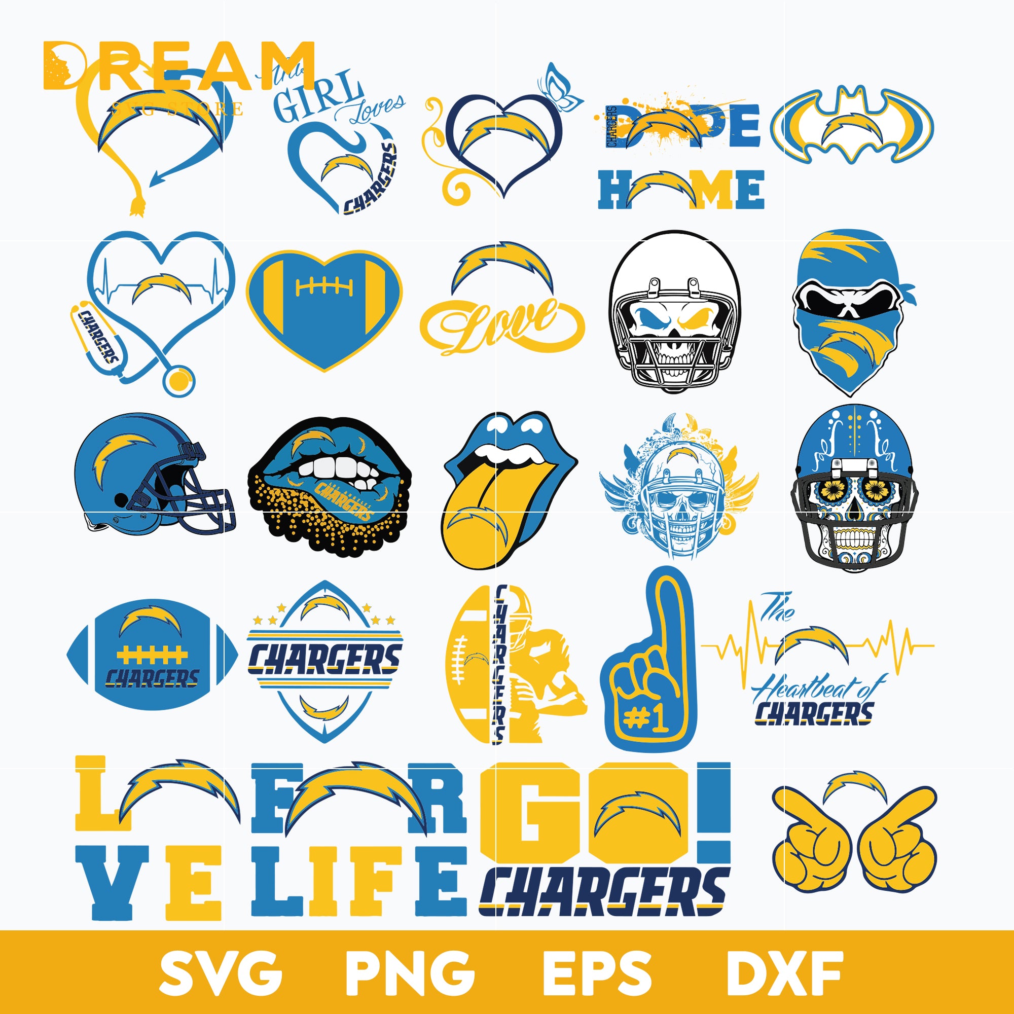 Los Angeles Chargers Bundle svg, Chargers Bundle svg, Sport svg, Nfl s ...